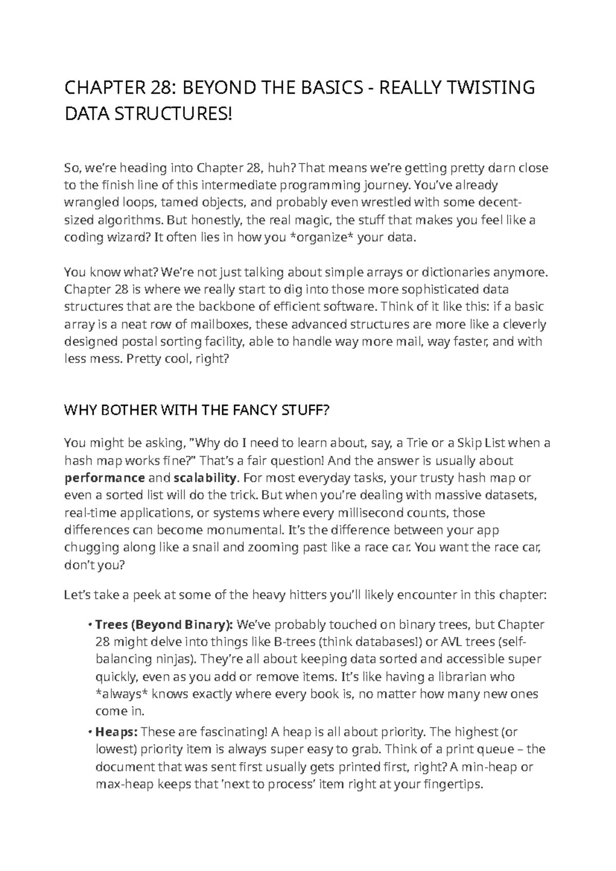 CHAPTER 28: ADVANCED DATA STRUCTURES IN INTERMEDIATE PROGRAMMING - Studocu