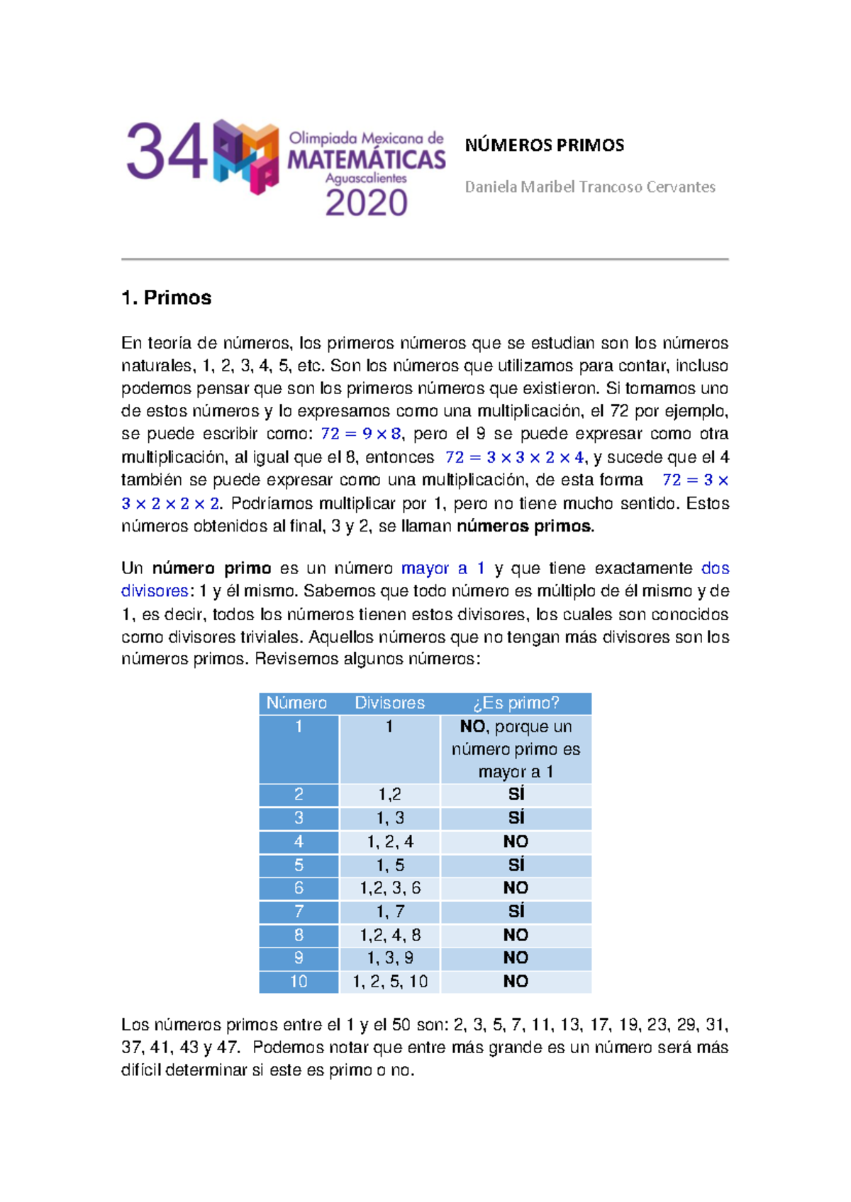 NÚMEROS PRIMOS Y SU FACTORIZACIÓN EN PRIMOS - MAT 101 - Studocu
