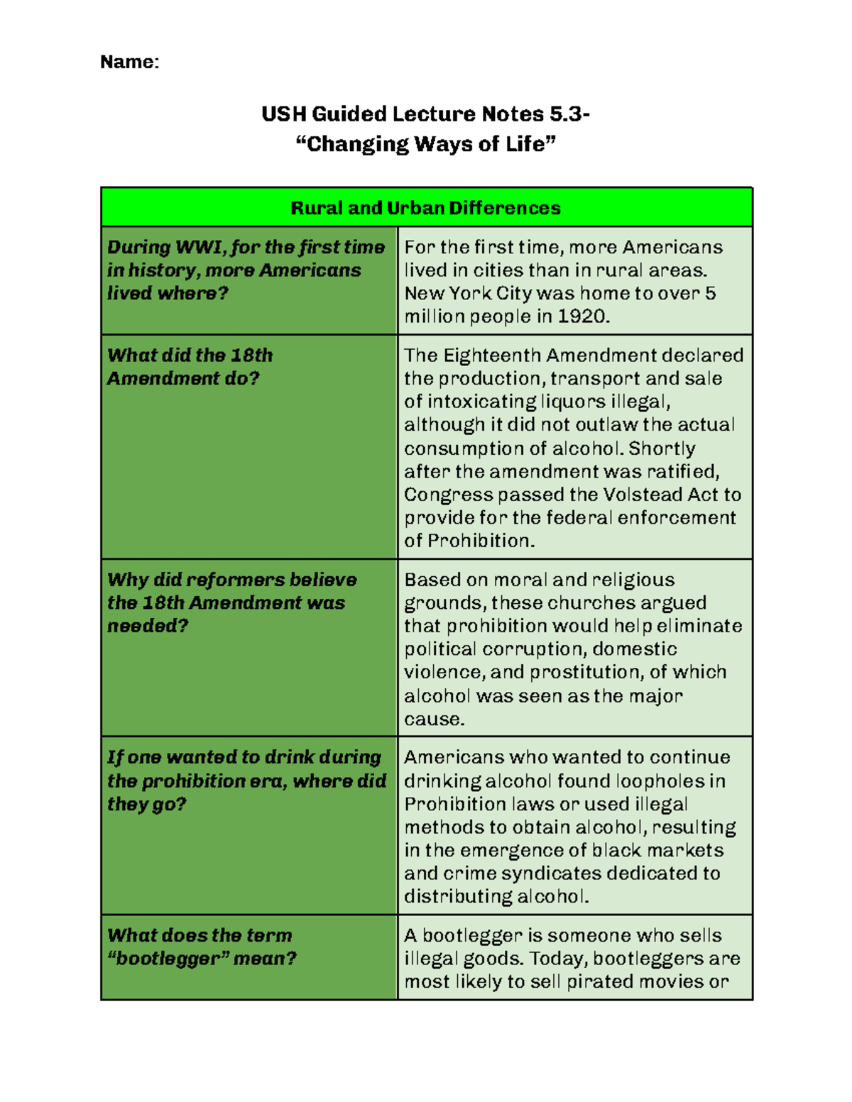 Copy of USH Guided Lecture Notes 5.3- Changing Ways of Life in the ...