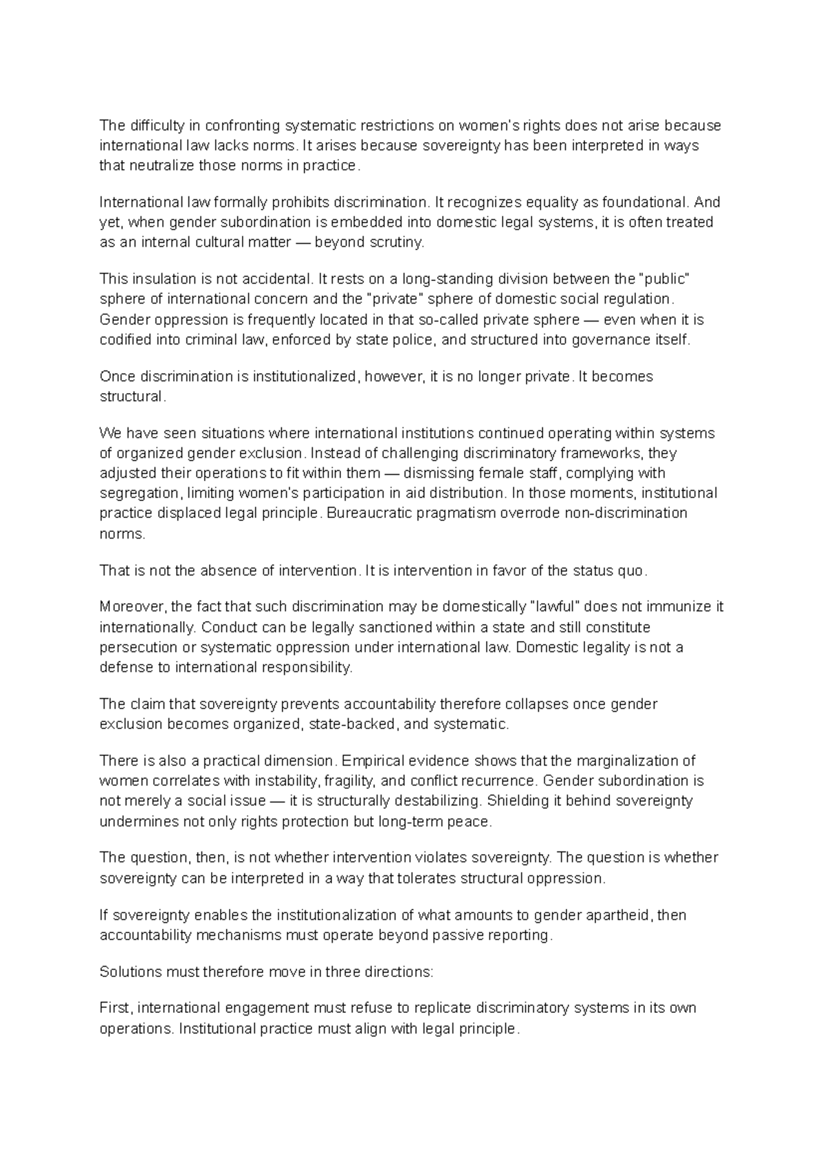 Mod Caucus - 2 - 111: Gender Oppression and International Law ...