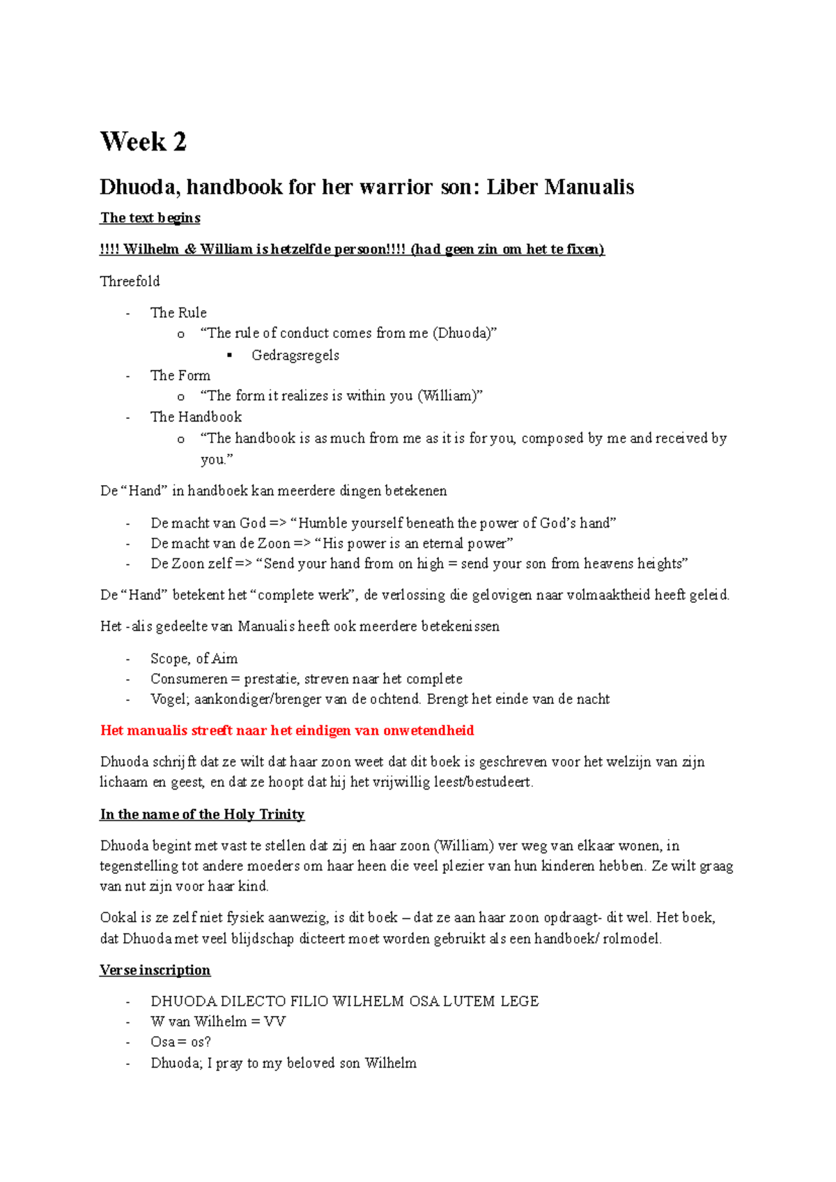 Dhuoda's Handbook: Warrior's Guide to Faith and Conduct (HIST 101 ...