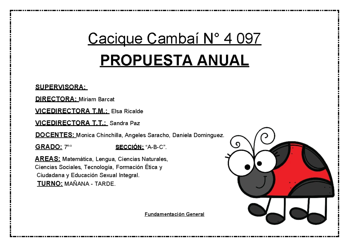 Propuesta Anual 2024 para 7mo Grado en Cacique Cambaí - Studocu