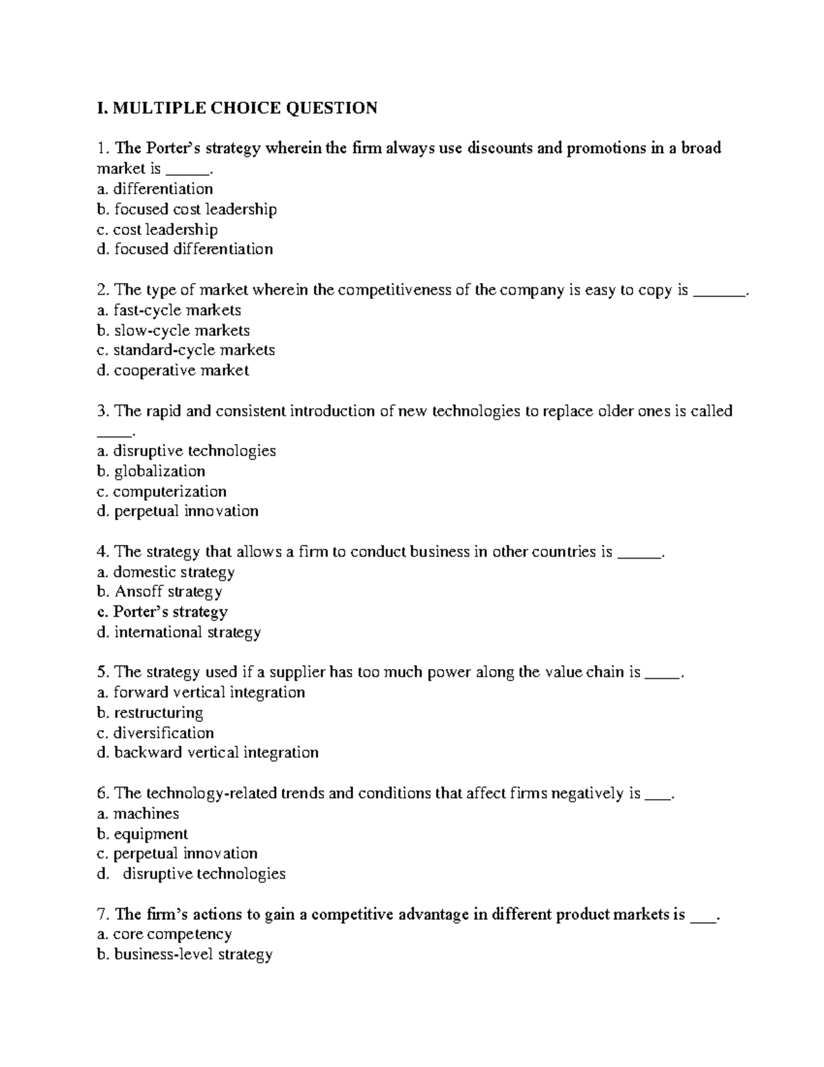 2024F MGT 403 Final Exam Review: Multiple Choice & Short Answer Prep - Studocu