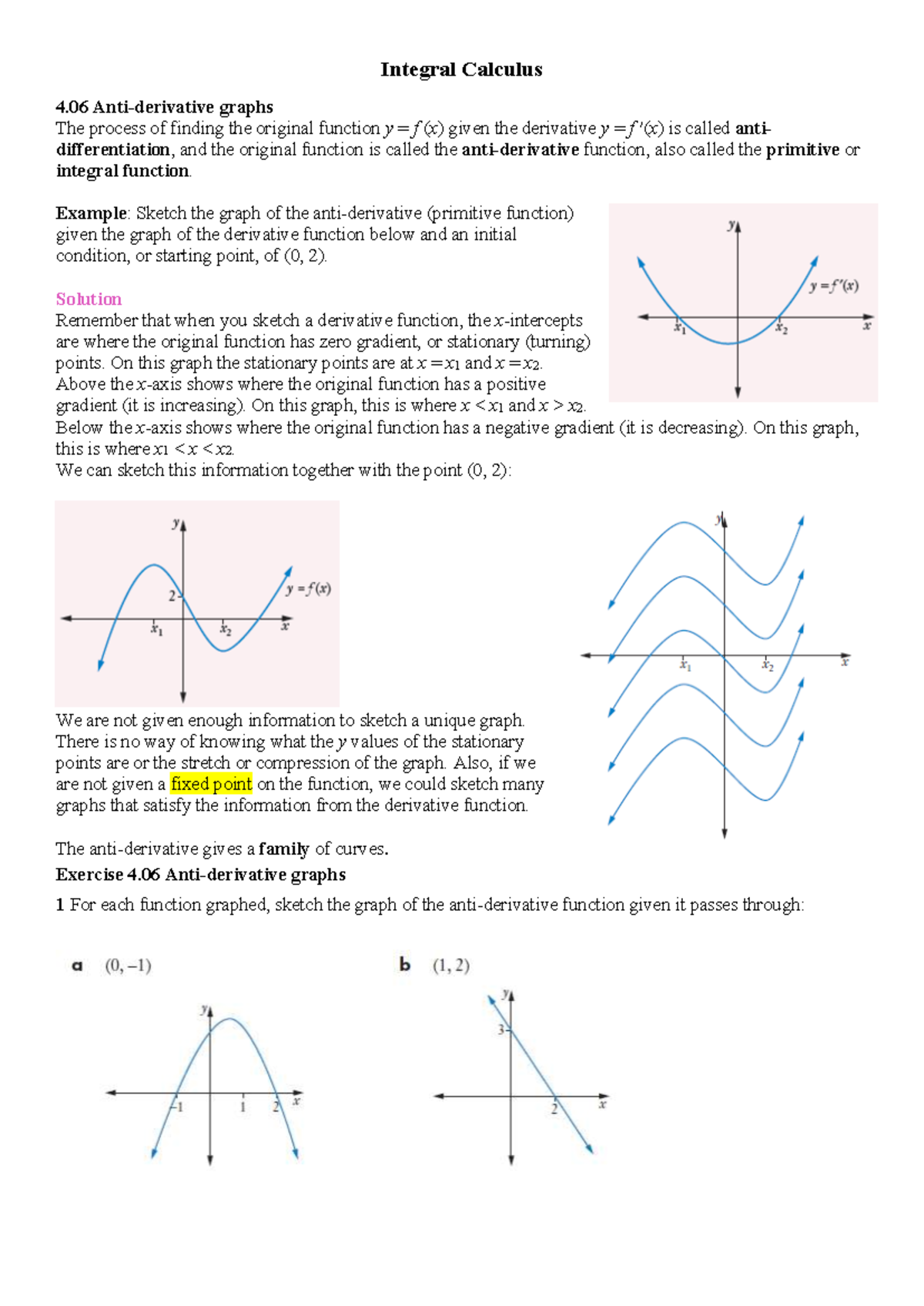 Integral Calculus 4.06: Antidifferentiation and Graph Sketching Guide ...