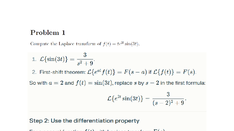 Tutorial 10: Laplace Transform Problems and Solutions - Studocu