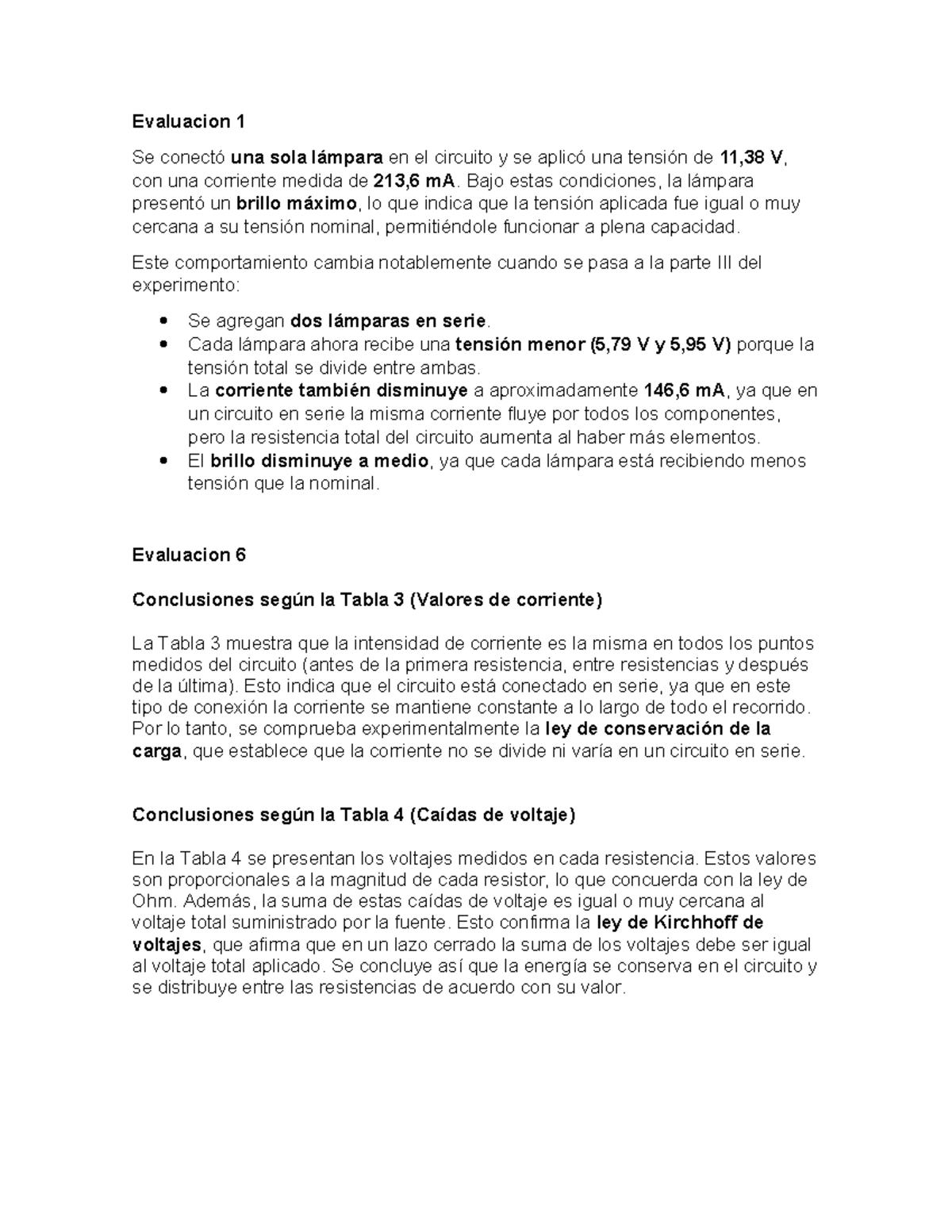 Evaluación 1, 6 y 7 - Análisis de Circuitos en Serie - FISCA 11 - Studocu