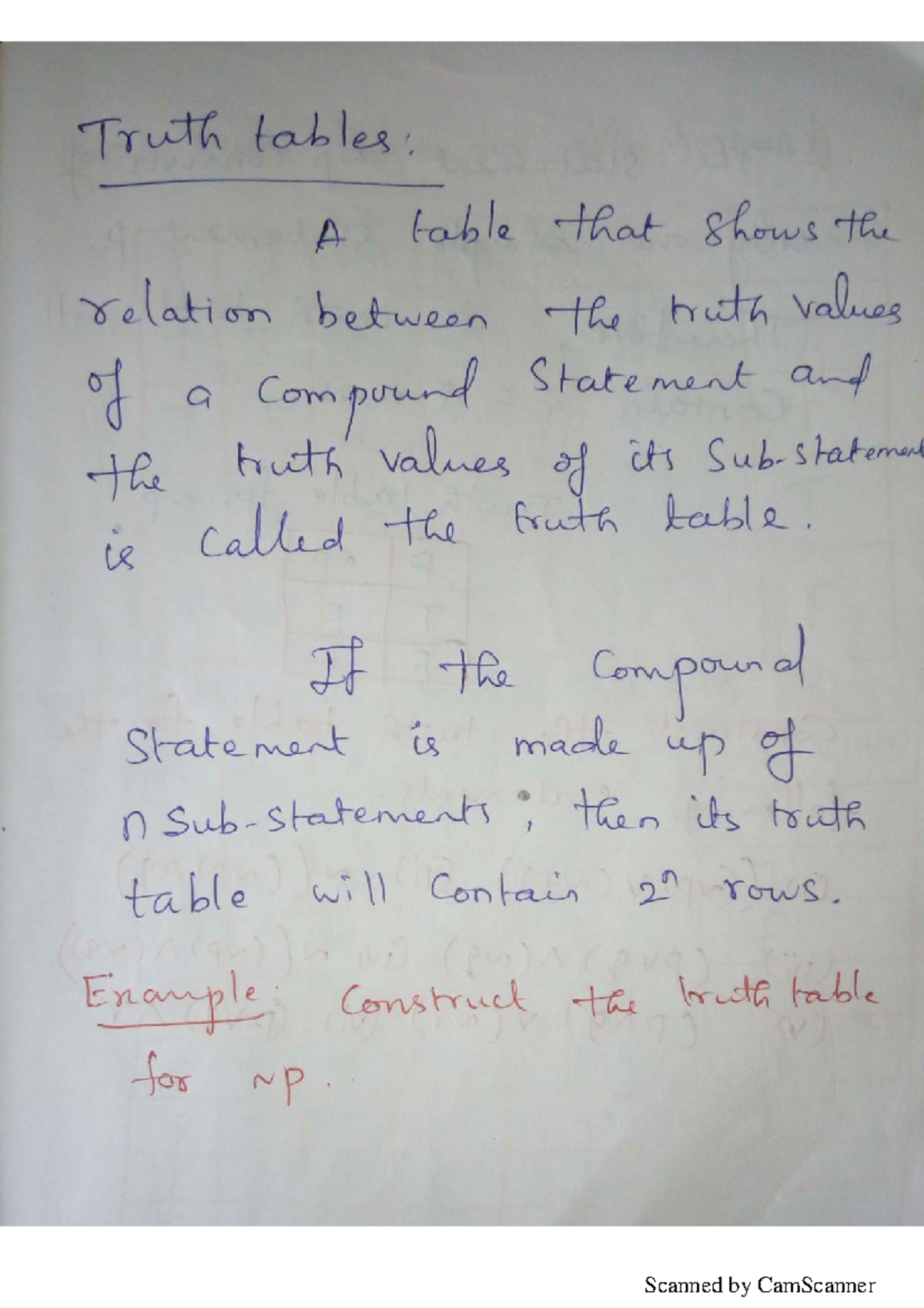 Truth Tables and Logical Equivalence: BMAT205 L TH Fall 2023 - Studocu