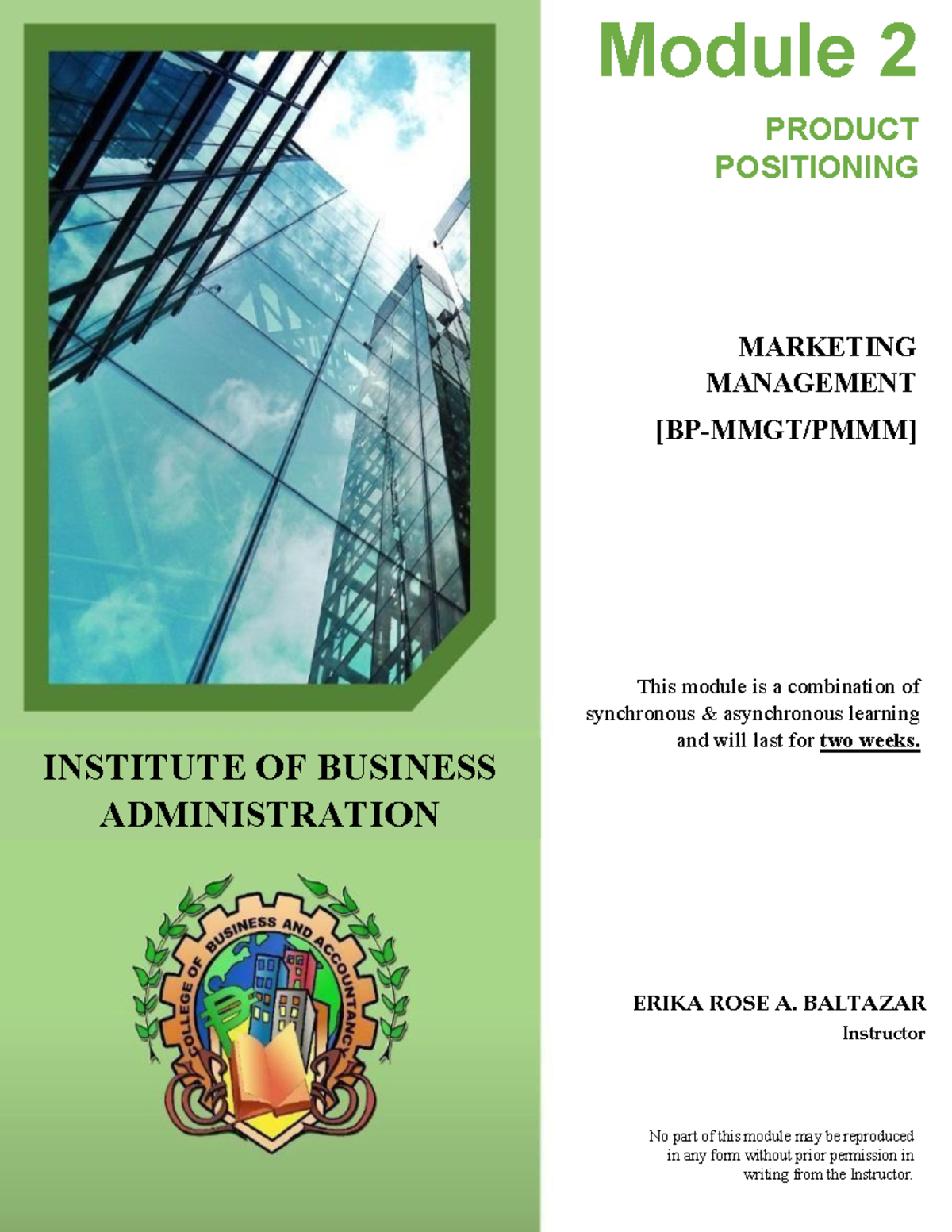 Module 2 - Product Positioning in Marketing Management (BP-MMGT) - Studocu