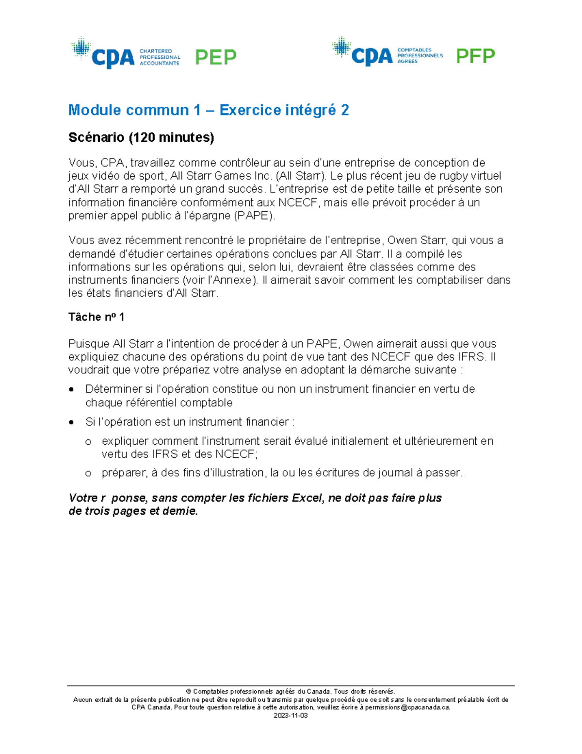 CO1-2501F-IP02 - Exercice Intégré 2: Analyse des Instruments Financiers ...