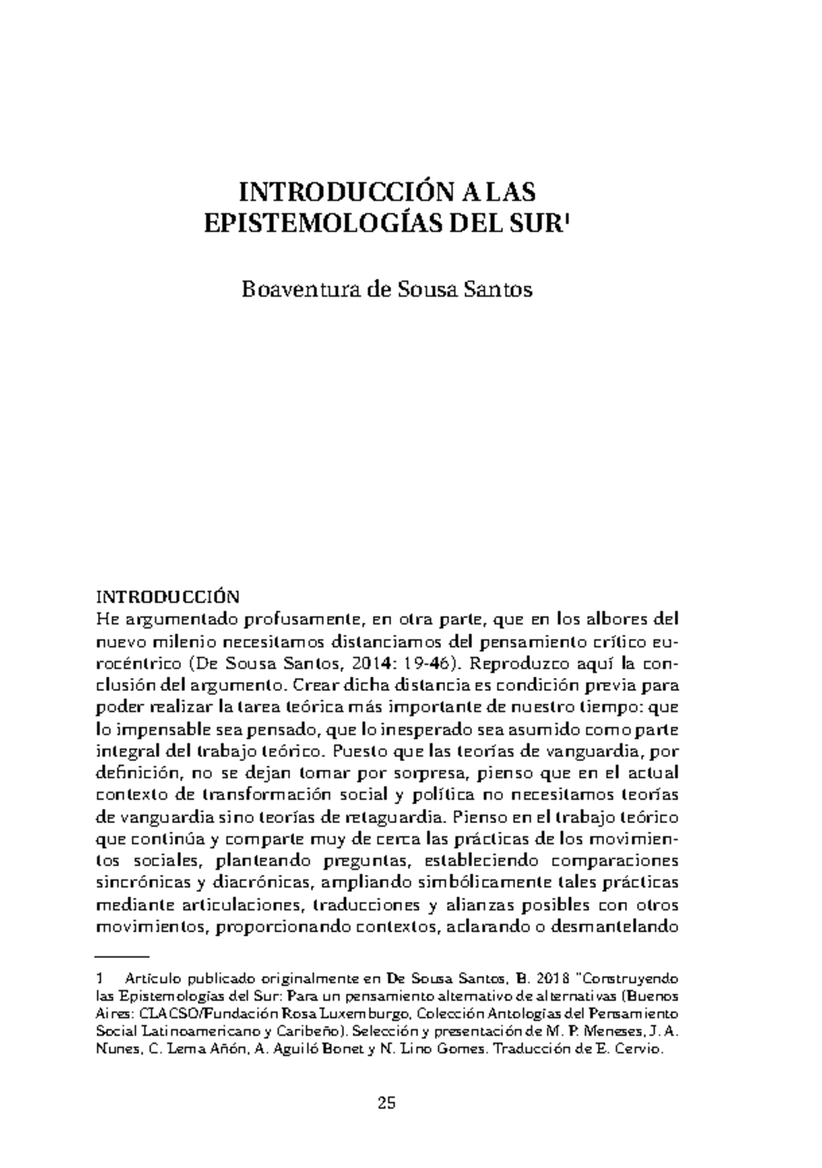 Epistemologías del Sur: Reflexiones Críticas y Teóricas (Páginas 25-32 ...