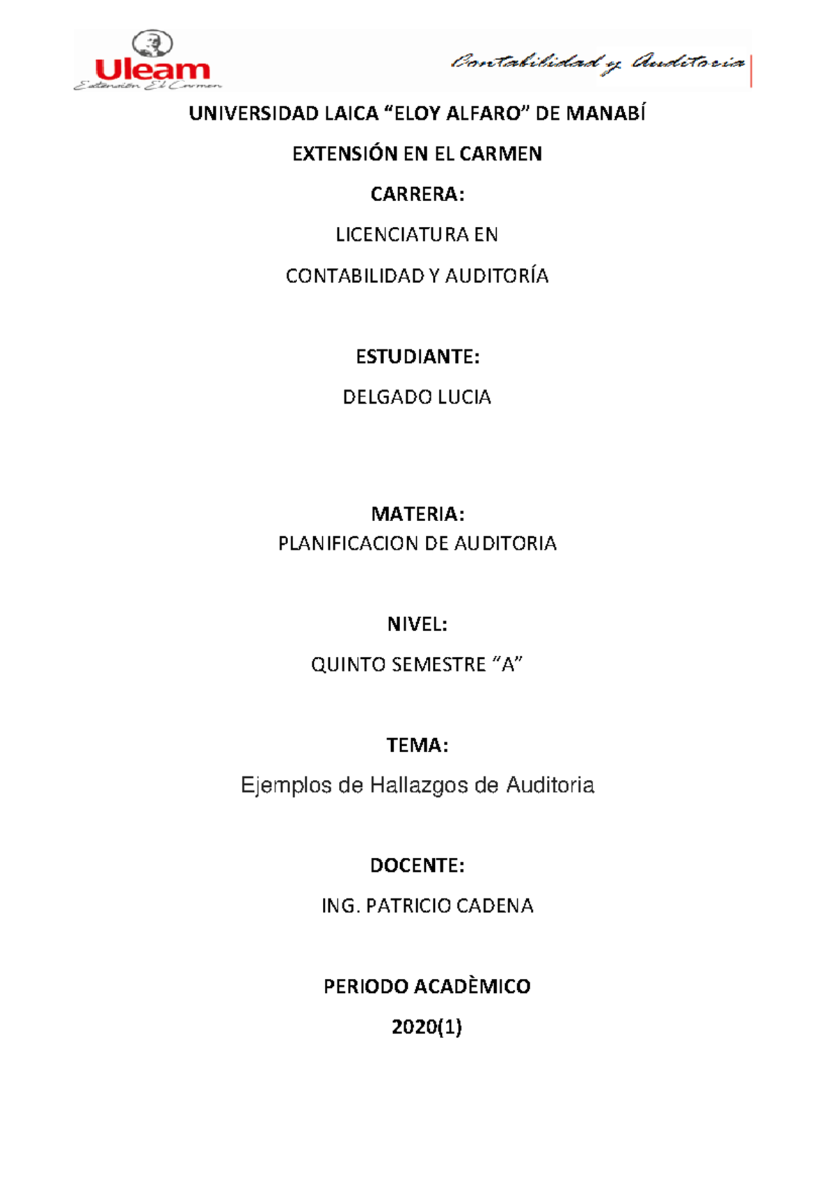 Ejemplos DE Hallazgos DE Auditoria - Warning: TT: undefined function: 32 Warning: TT: undefined ...