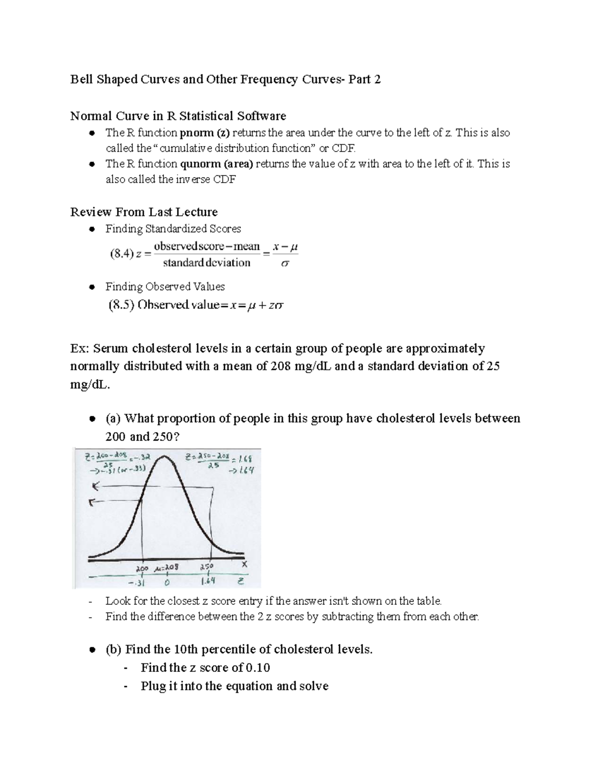Understanding Bell Shaped Curves & Frequency Curves - Stat Notes - Studocu