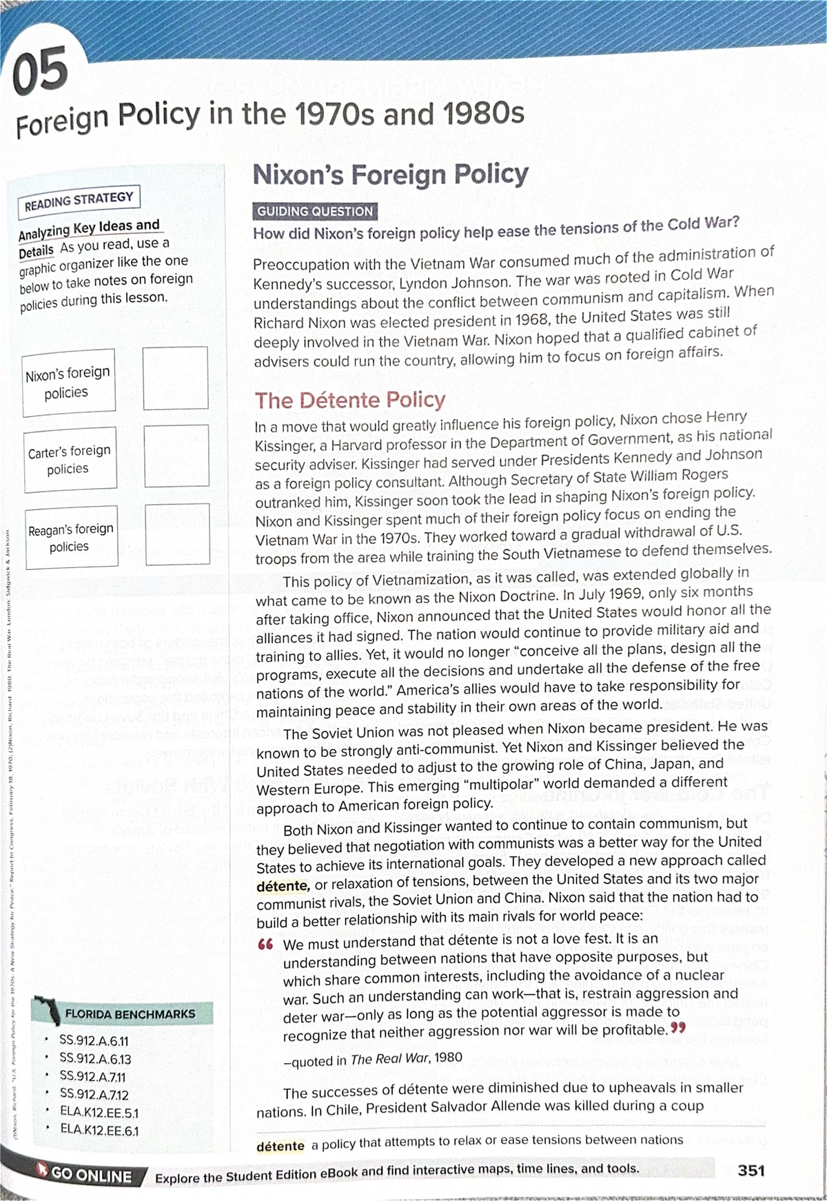 05 Foreign Policy in the 1970s and 1980s: Key Strategies and Events ...