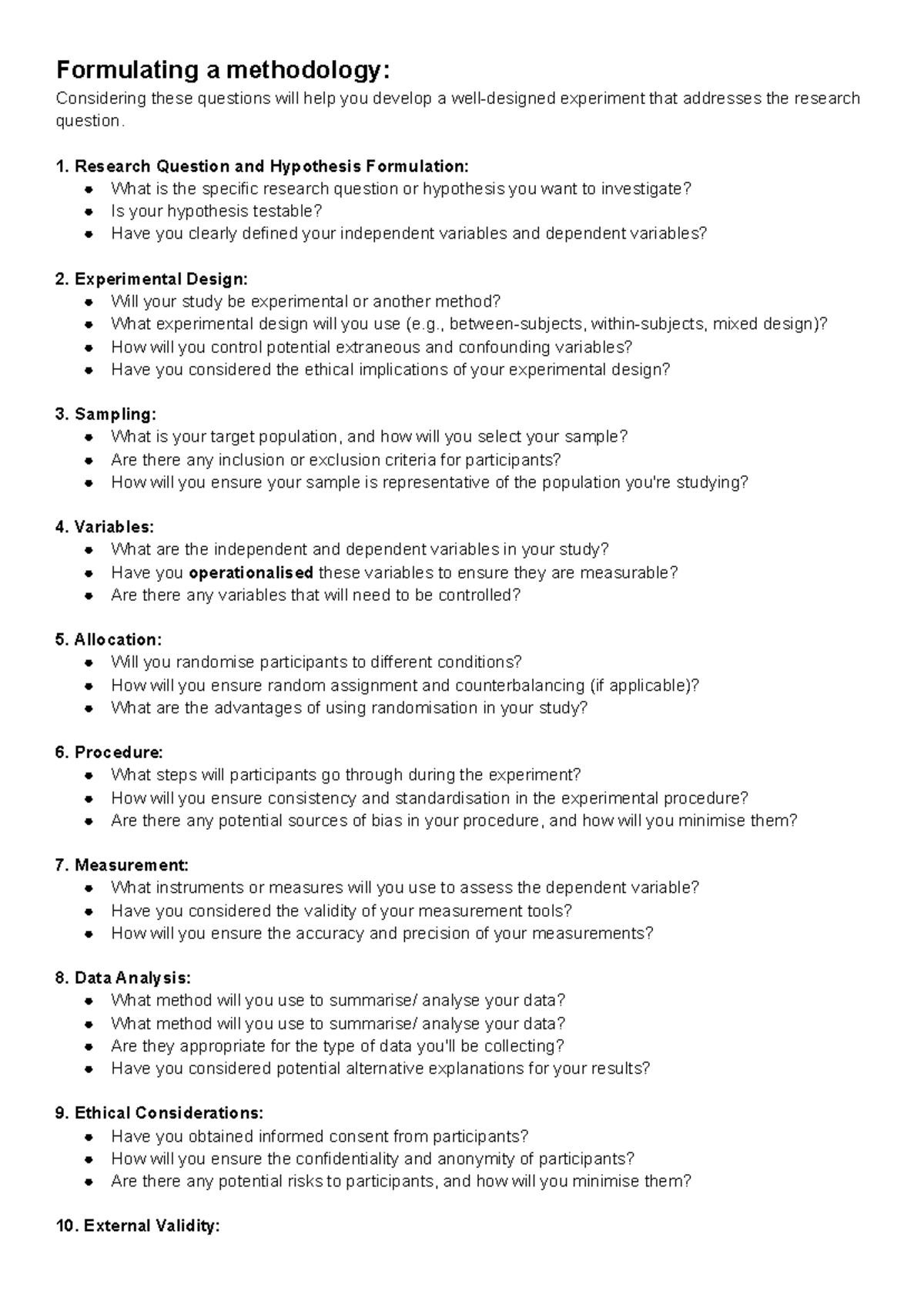 Methodology Development for Research: Key Questions & Considerations ...