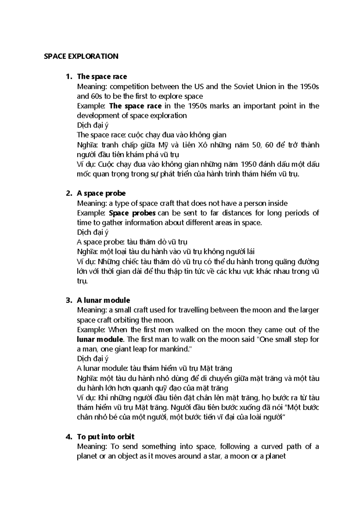 12. Space Exploration - can be used in writing task 2 and speaking ...
