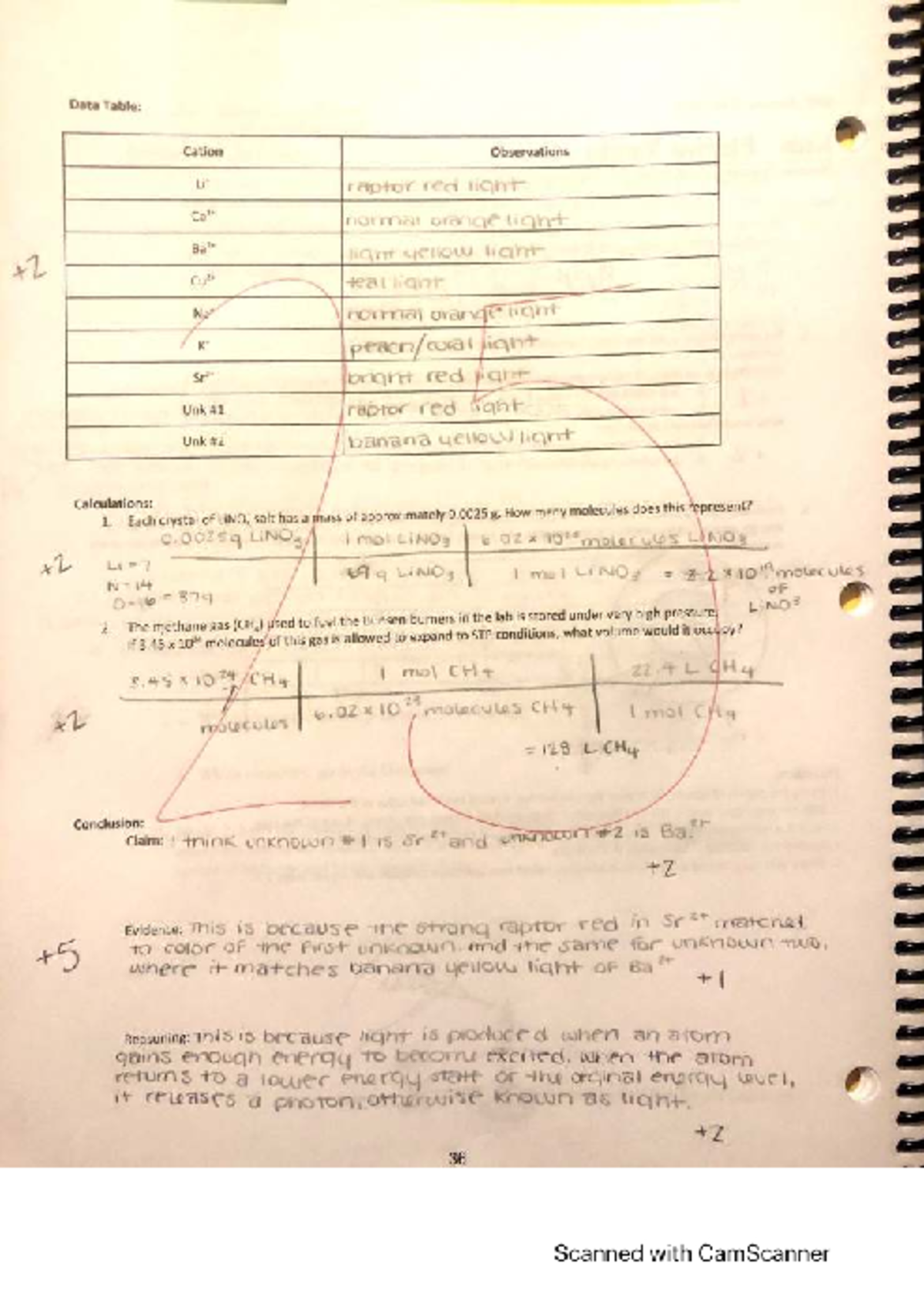 Flame Test Lab Review Problems: Cation Observations & Calculations ...