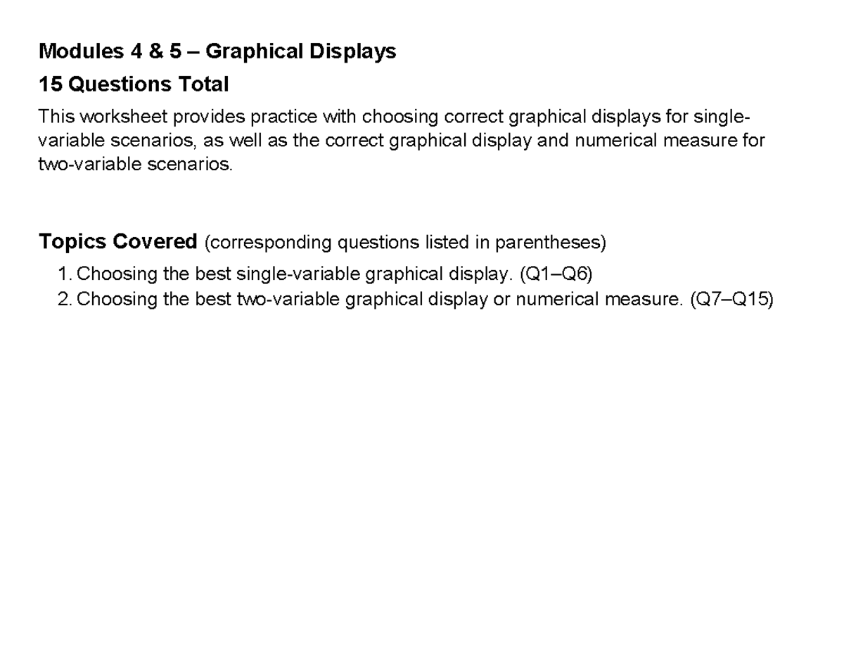 Module 4 & 5 - Graphical Displays Practice Questions - Studocu