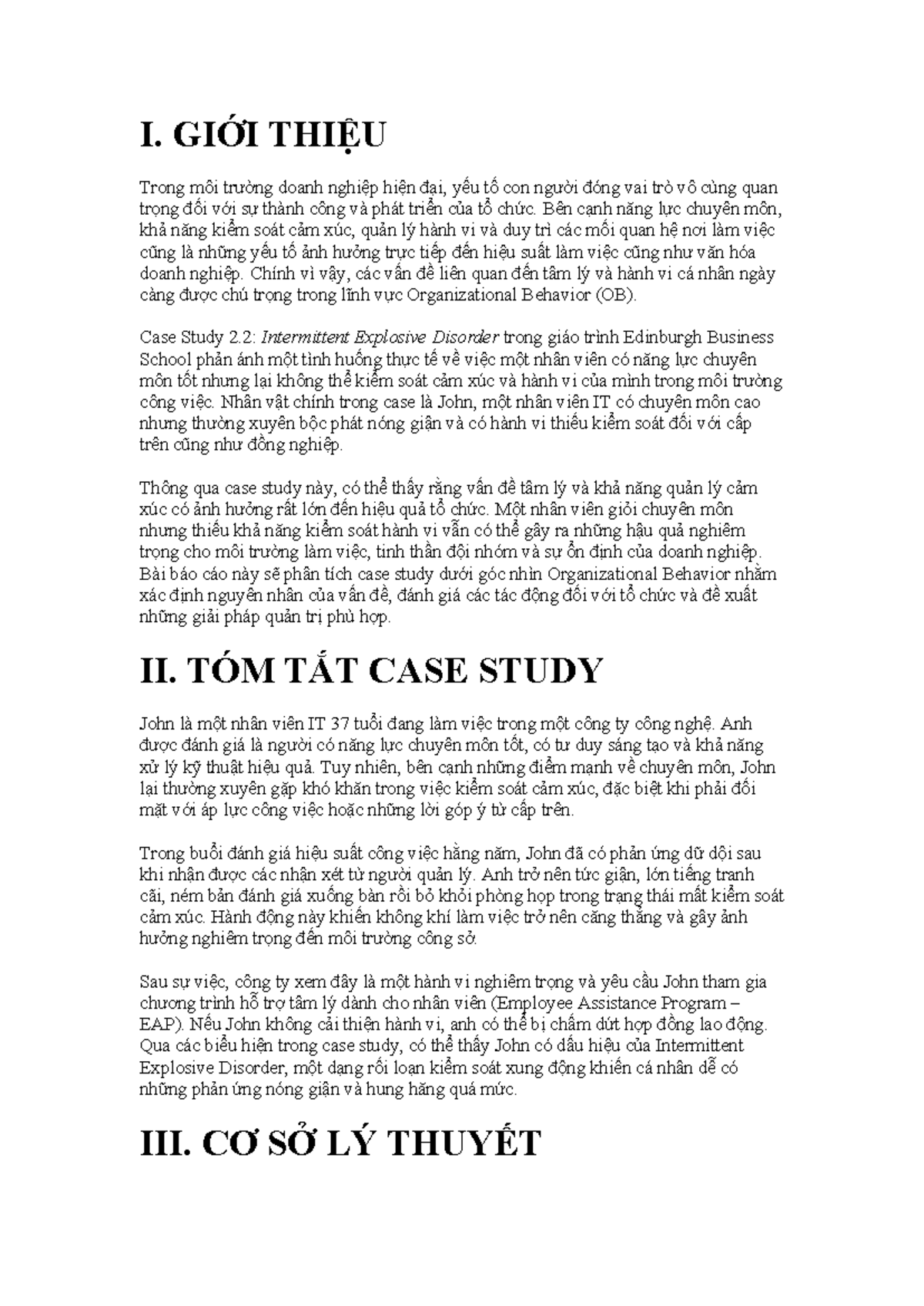 Phân Tích Case Study 2.2: Intermittent Explosive Disorder trong OB ...