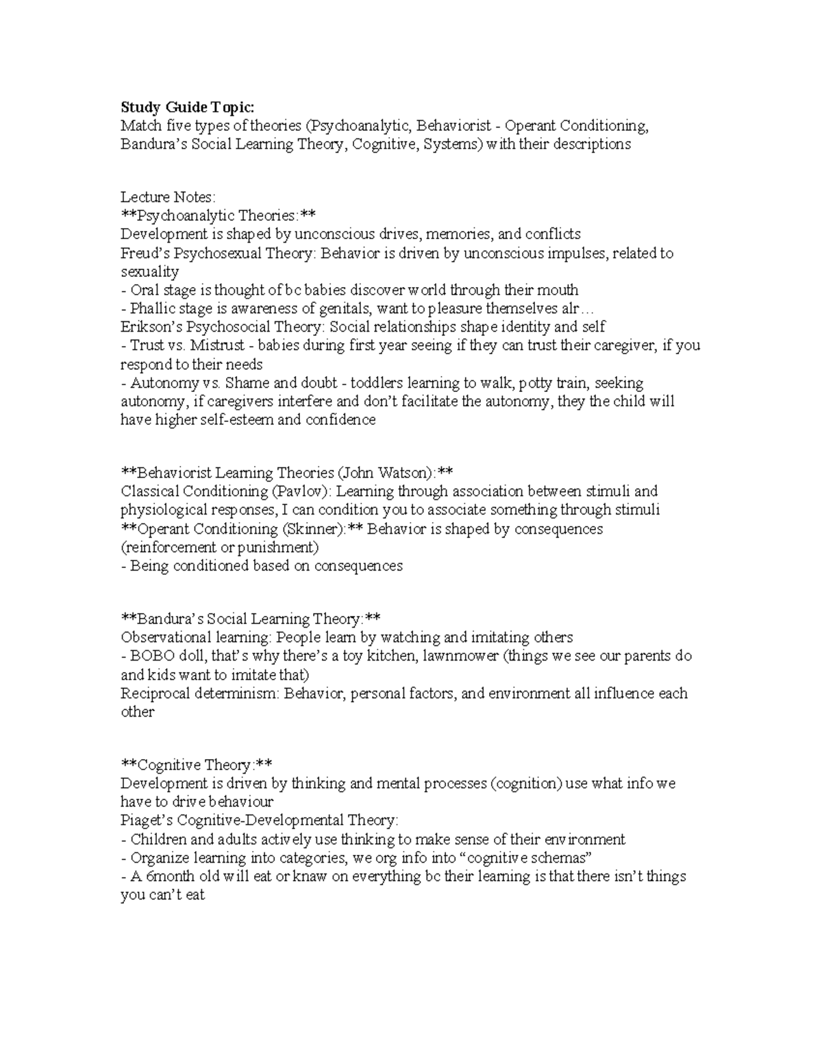 FMST 210 Study Guide: Theories and Their Descriptions - Studocu