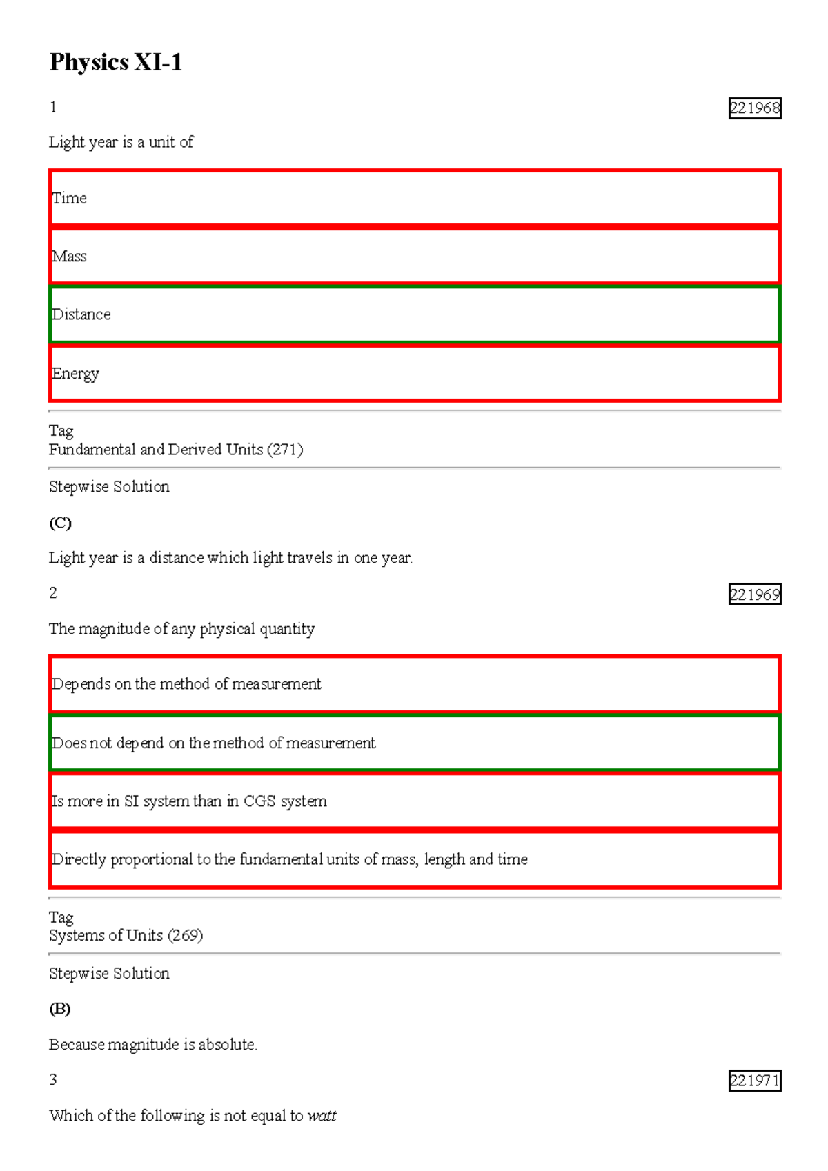 Physics 1 221968 Units and Measurements: Fundamental & Derived Units - Studocu