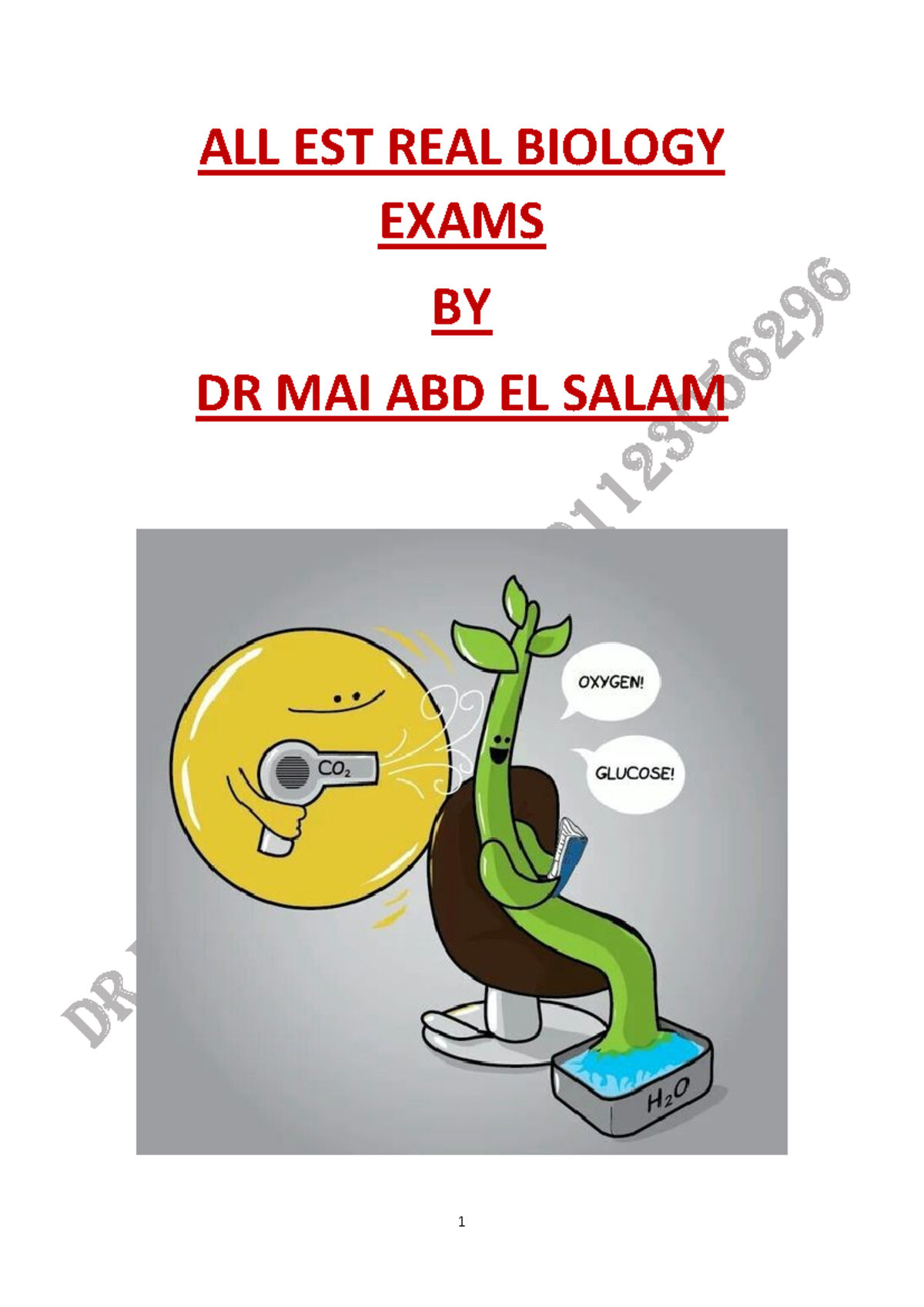 ALL EST REAL Biology Exams BY DR. MAI ABD EL Salam - ALL EST REAL ...