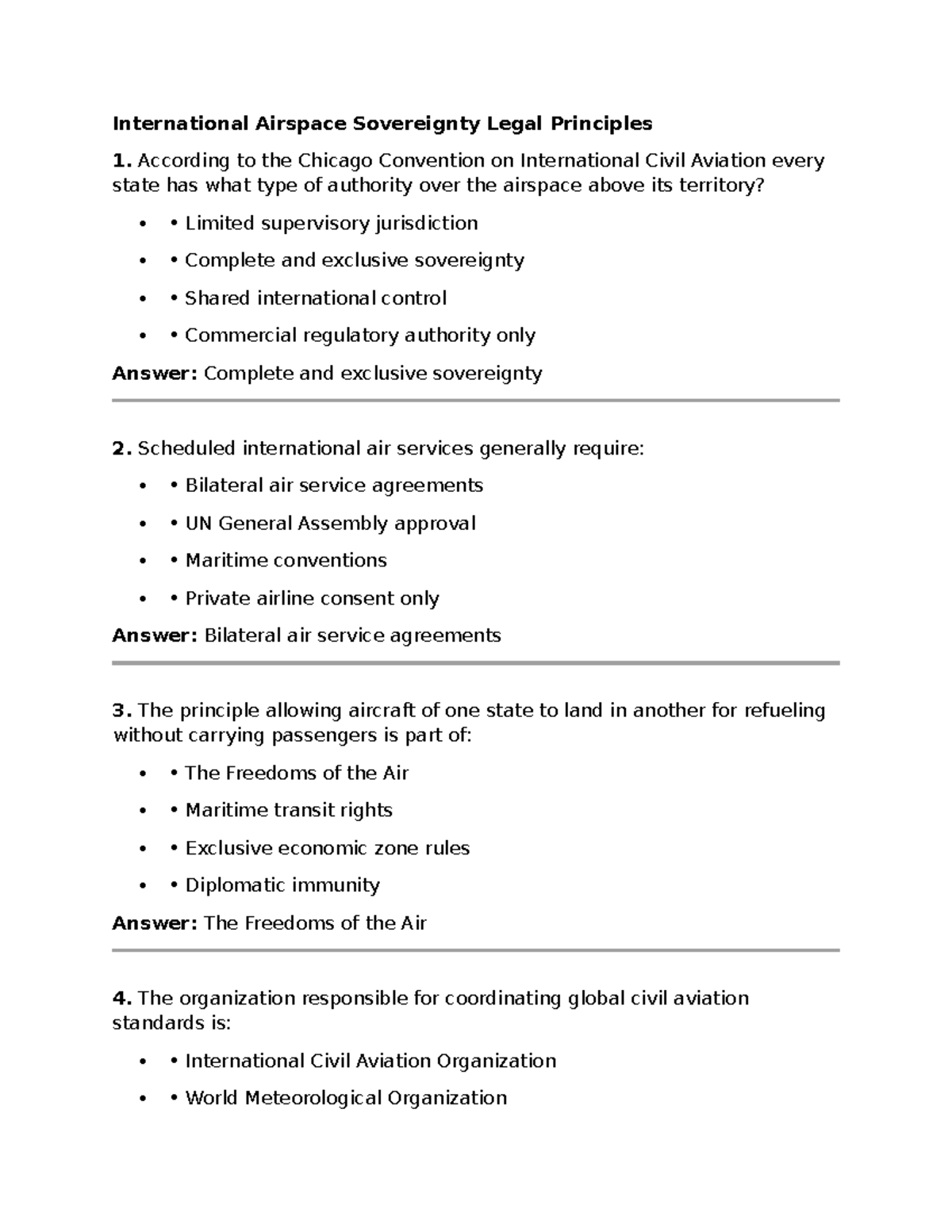International Airspace Sovereignty Principles: Legal Insights - Studocu