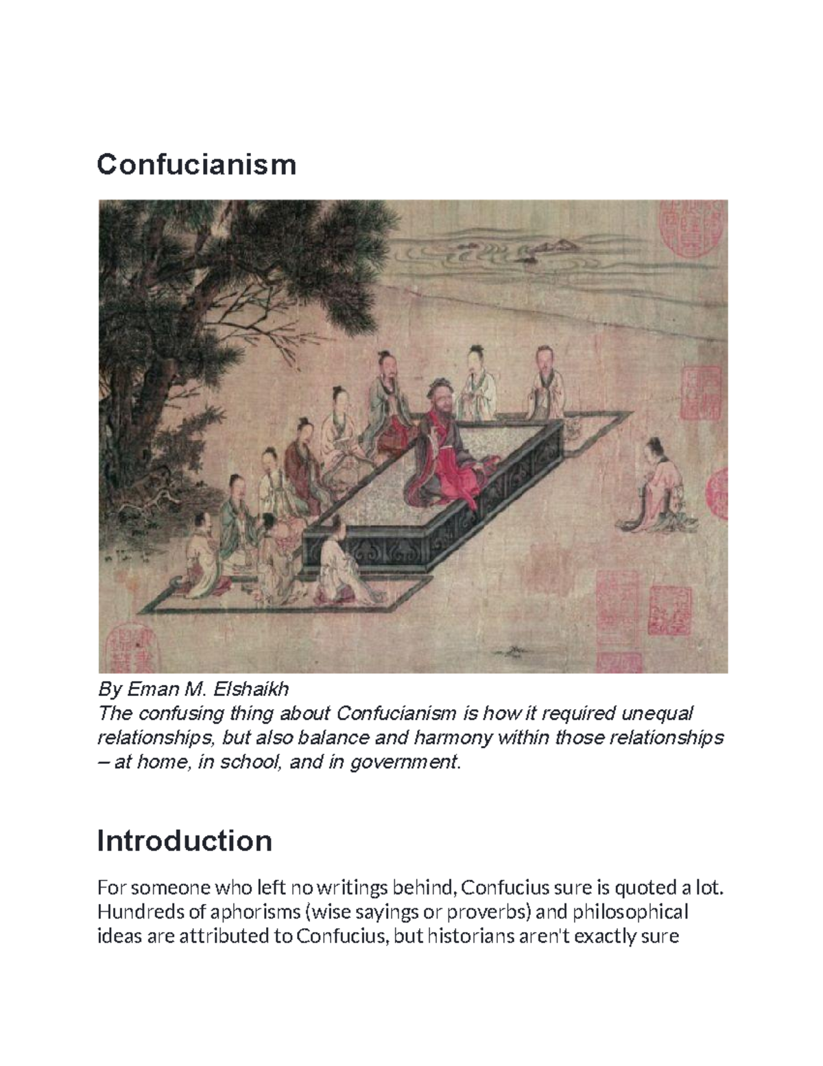 Confucianism: Principles of Ethical Living and Social Harmony in ...