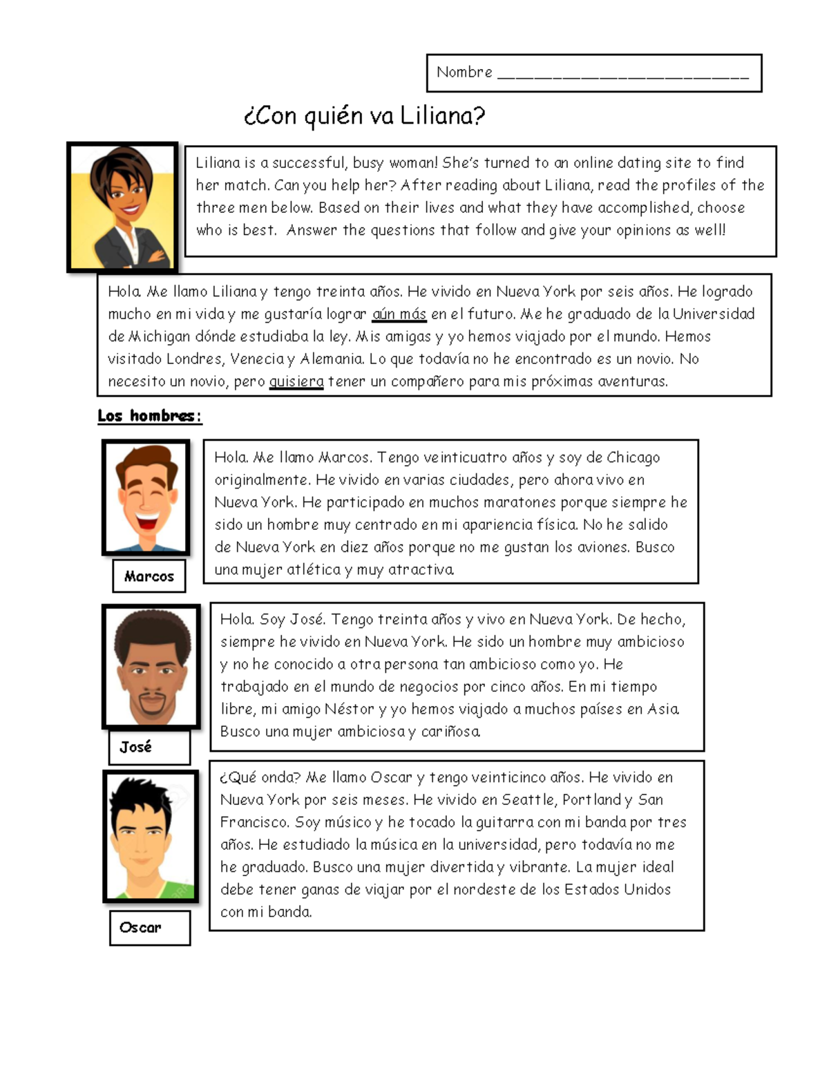 Fun Present Perfect Spanish Readingand Writing Activity-4.23 - ¿Con ...