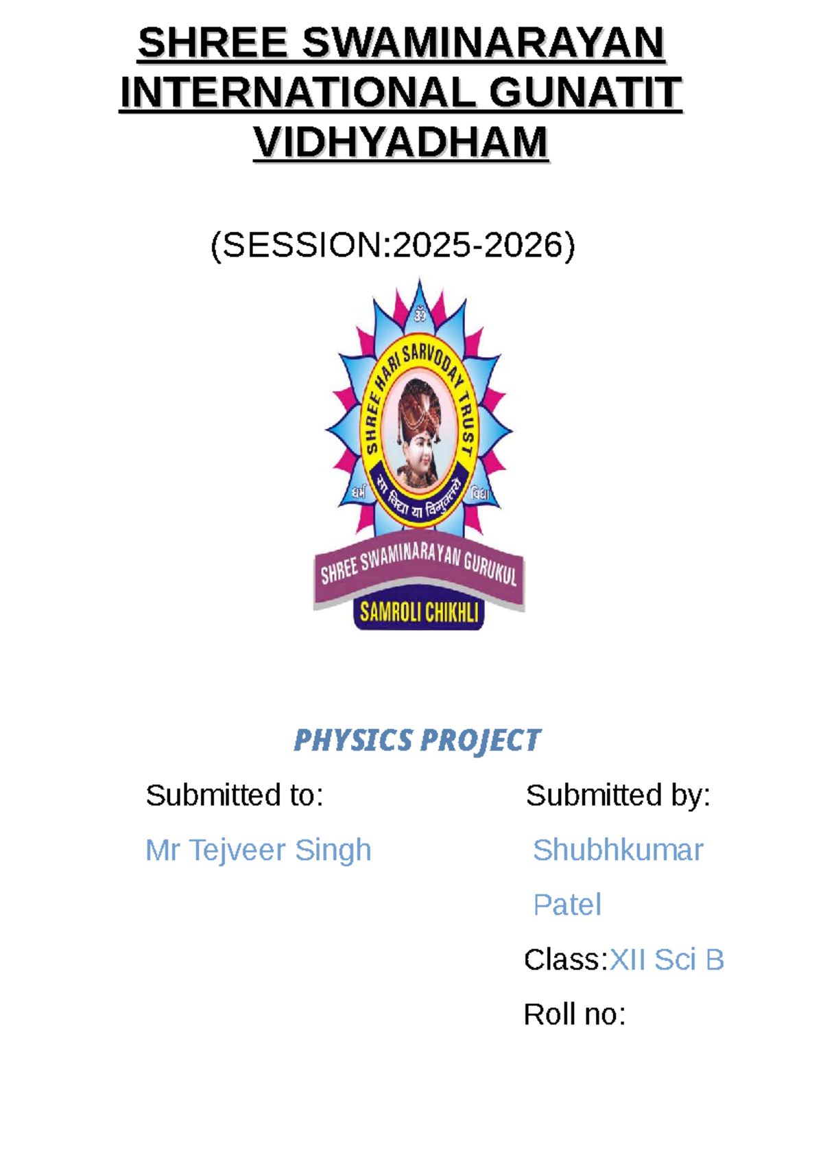 Physics Project: Plasma Formation & Lorentz Force - Class XII Sci B ...