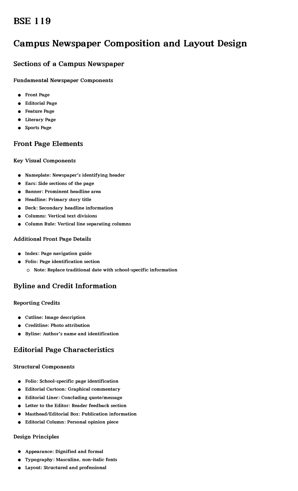 Campus Newspaper Composition and Layout Design - BSE 119 Campus ...