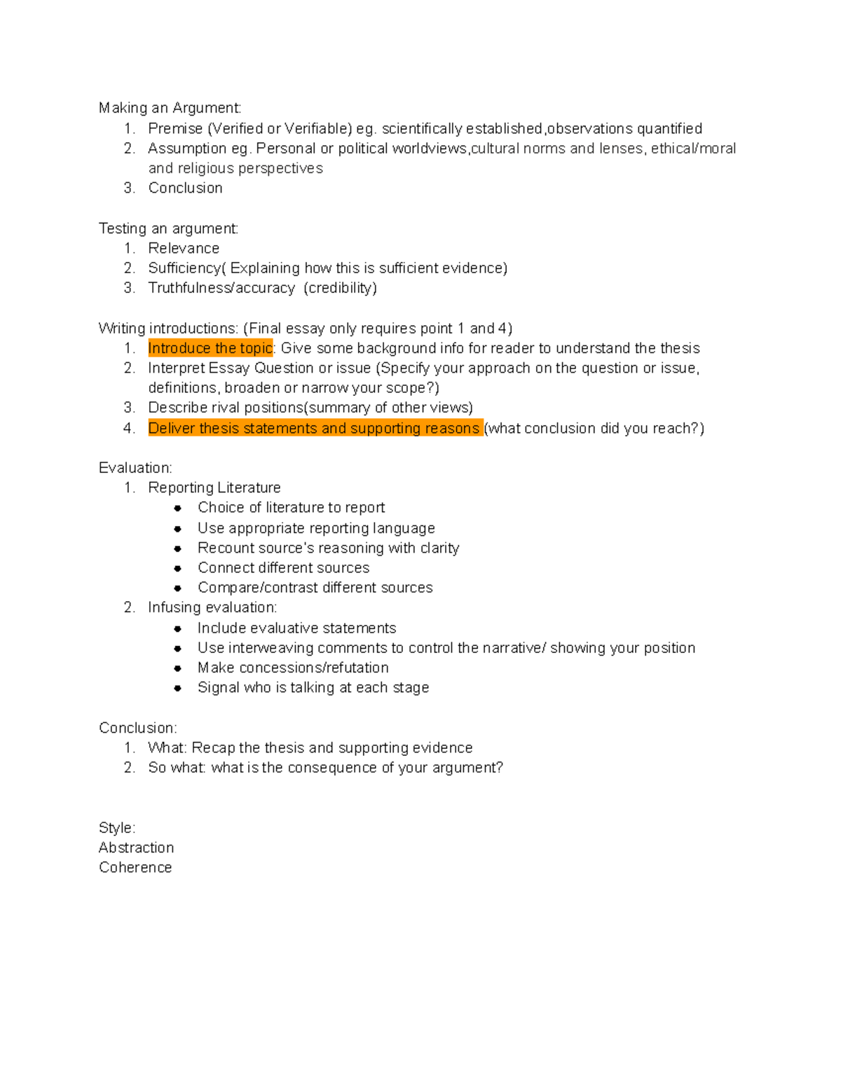 FAS1101 TUT: Crafting Arguments and Evaluative Writing Techniques - Studocu