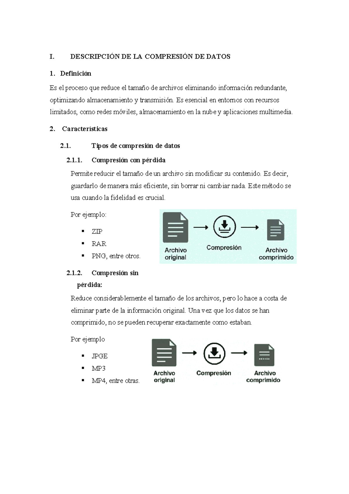 Compresión de Datos: Definición y Tipos (Avance) - Studocu