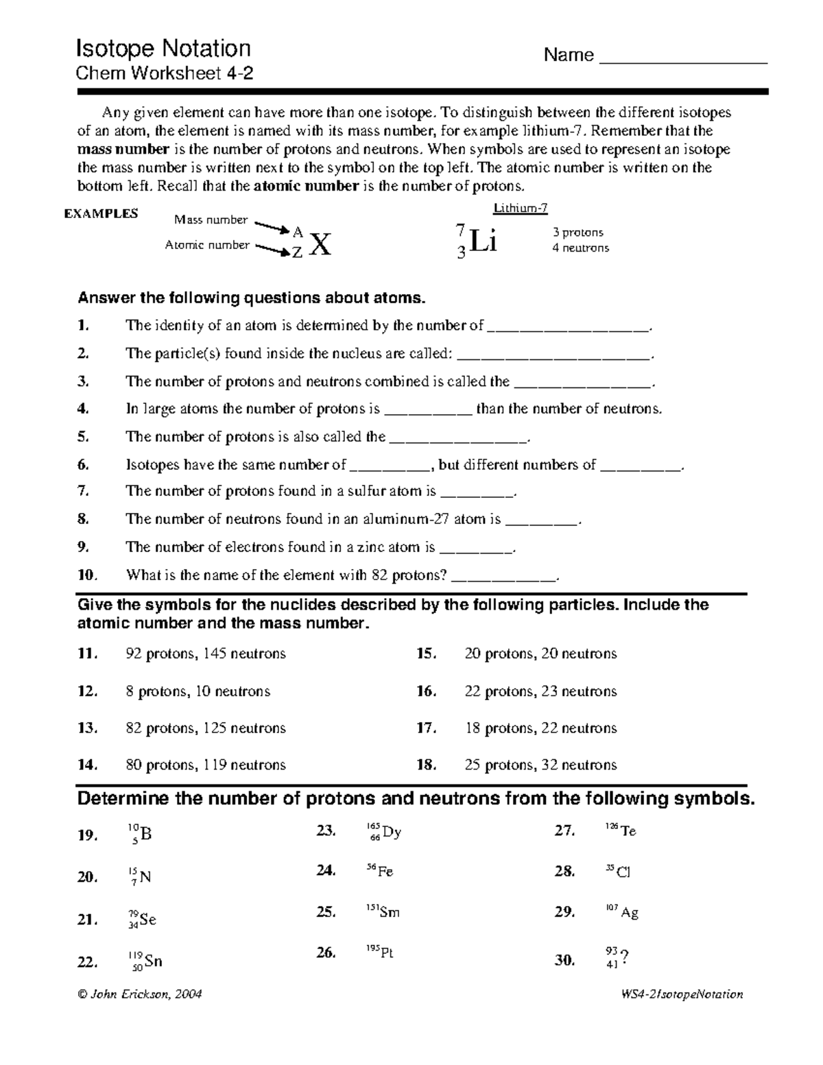 4-2 Isotope Notation: Understanding Isotopes and Their Notation - Studocu