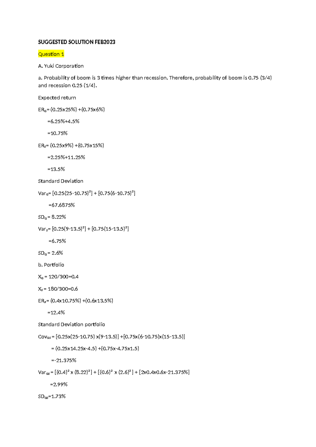 Suggested Solution FEB2023 Q1 MAF603 - SUGGESTED SOLUTION FEB Question ...