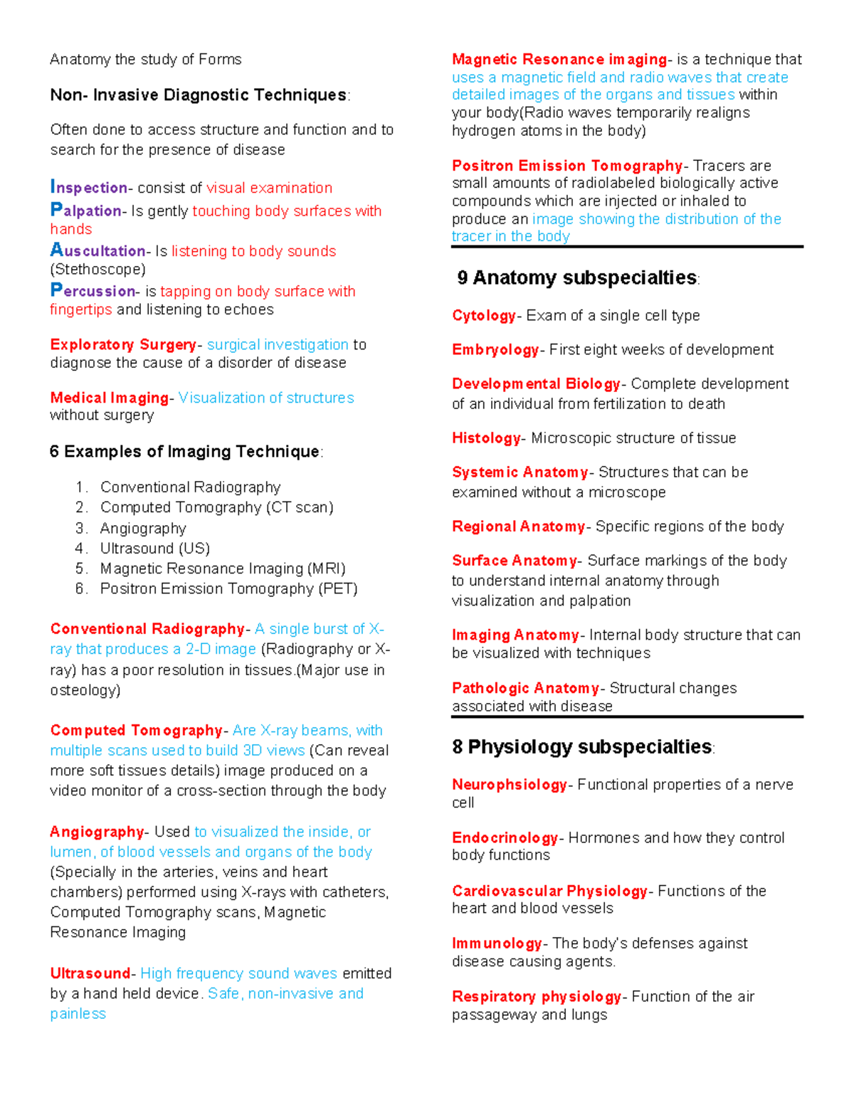 Anatomy - Introduction to Invasive Diagnostic Techniques and Imaging ...