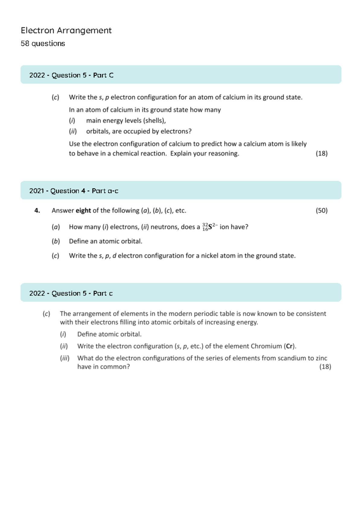 Electron Arrangement - Chem Notes (2022) - Studocu
