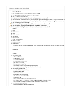 Chapter 1 Notes - Introduction to Criminal Justice: Systems, Diversity ...