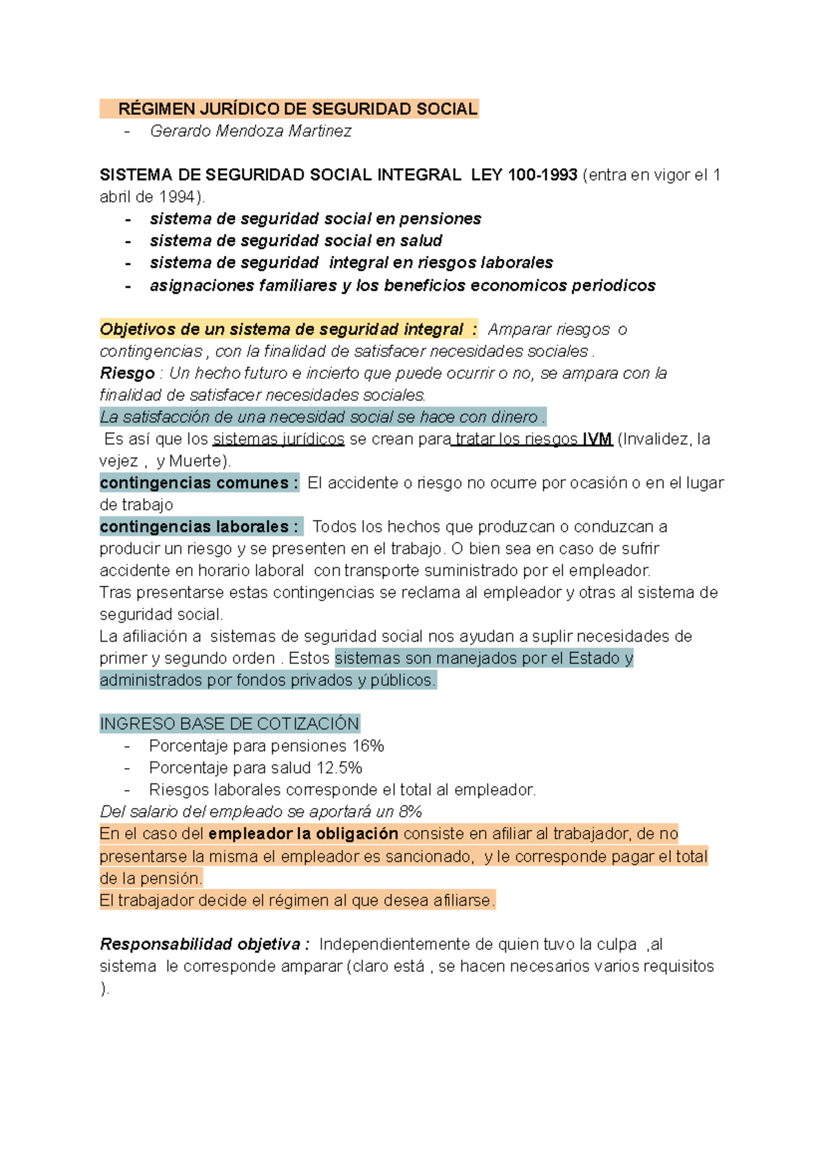 RÉGIMEN JURÍDICO DE SEGURIDAD SOCIAL: Resumen y Clases Prácticas - Studocu