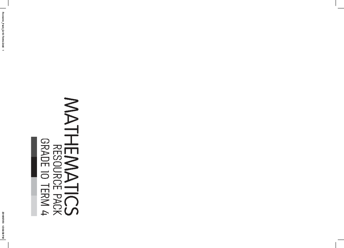 Grade 10 Term 4 Maths Resource Pack for Revision and Study - Studocu