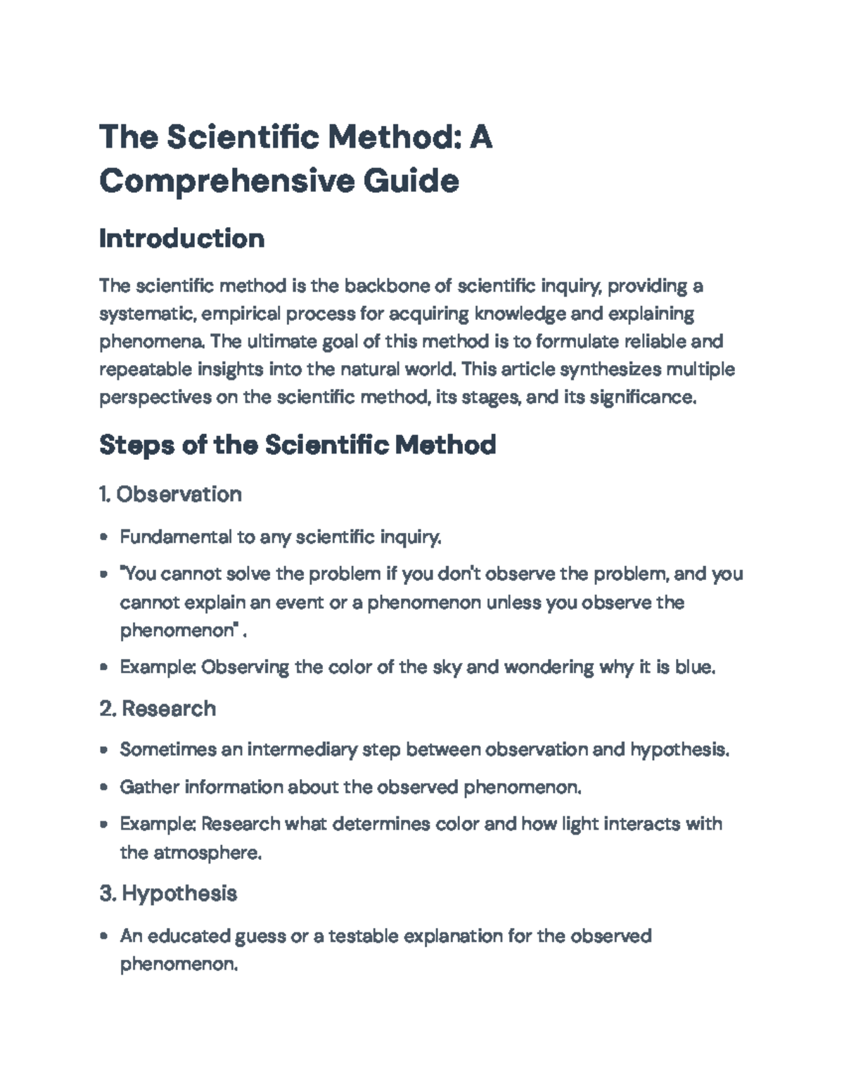 Comprehensive Guide to the Scientific Method: Principles and ...