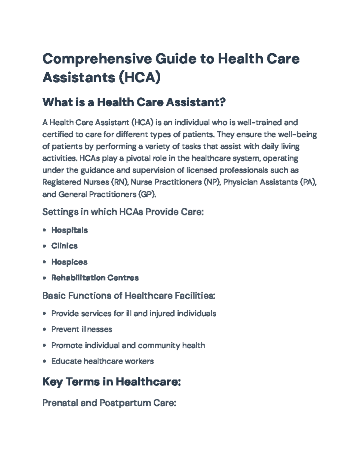 Comprehensive Guide to HCA Roles & Responsibilities in Patient Care ...