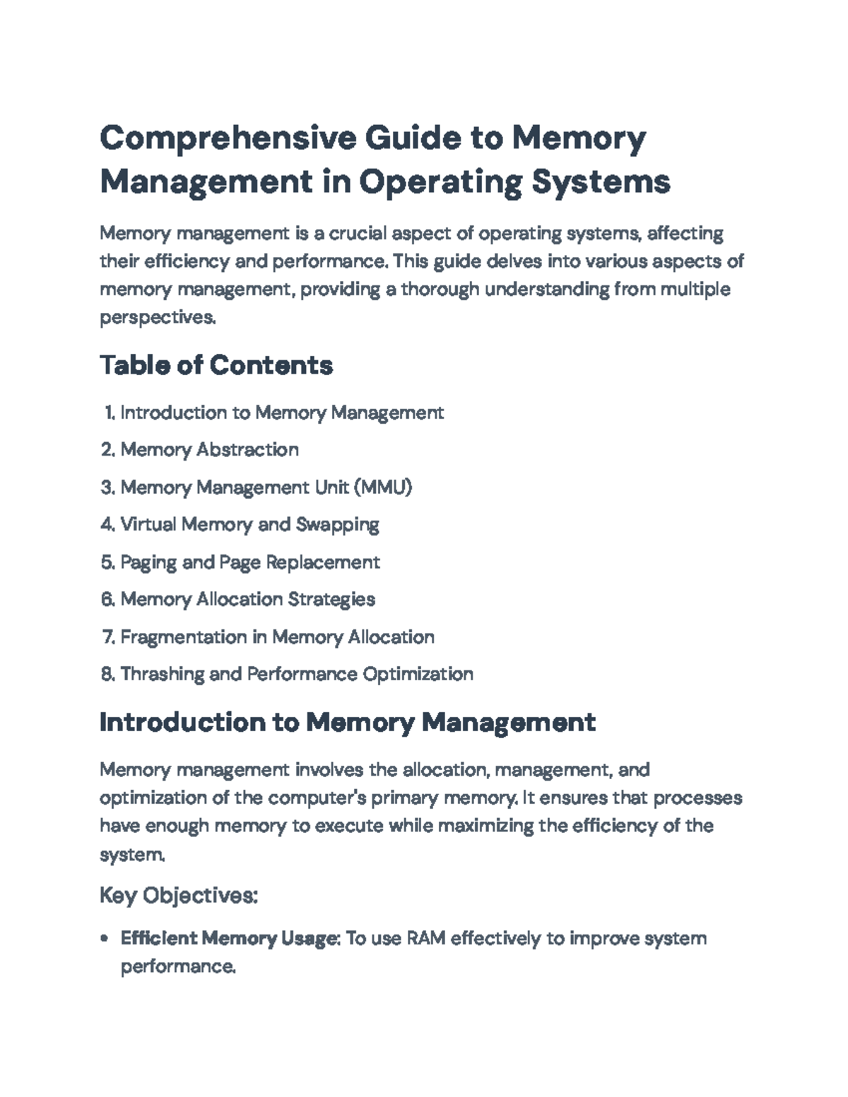 Comprehensive Guide to Memory Management in Operating Systems ...