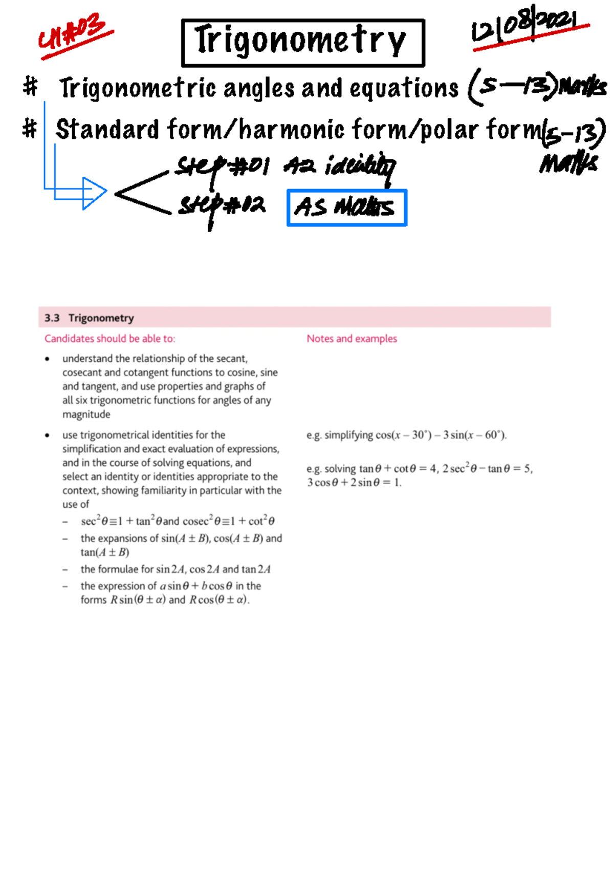 Trig angles and equations A2 - Trigonometric angles and equations ...