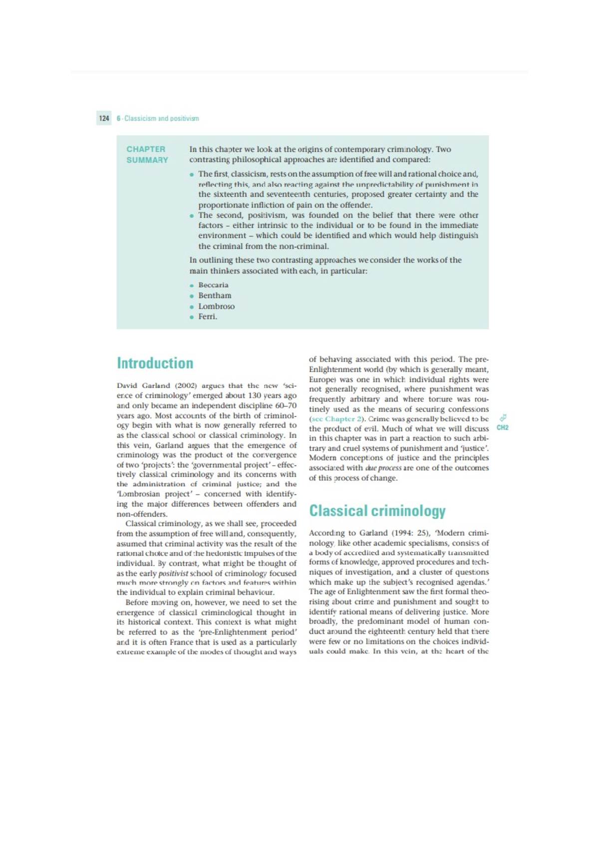 CH124 Classicism vs. Positivism: Foundations of Criminology - Studeersnel