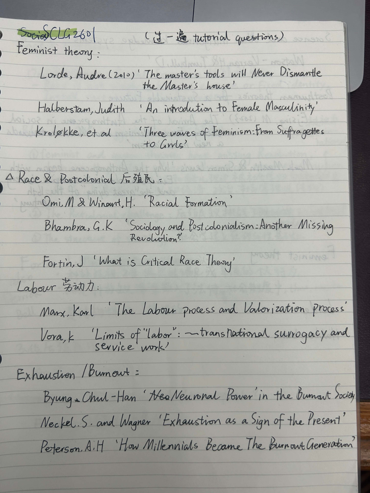 Social CLG: Note 3 - Feminist Theory & Critical Race Insights - Studocu