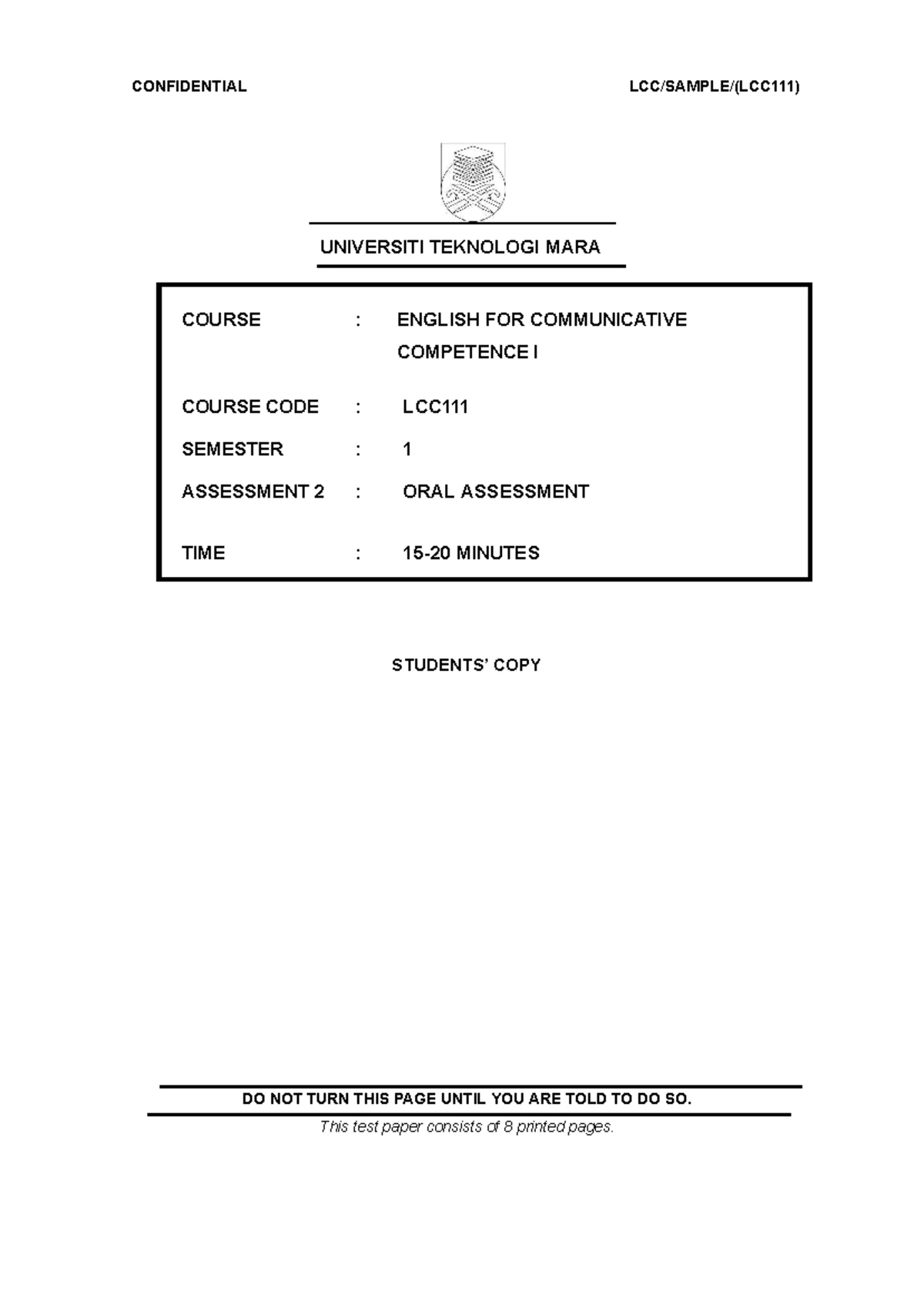 Lcc112 Online Semi Scripted Dialogue Assessment Sample October 2023