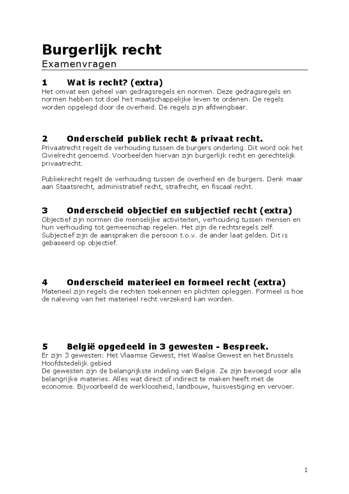 Burgerlijk Recht Examenvragen en Belangrijke Uitzonderingen - Studocu