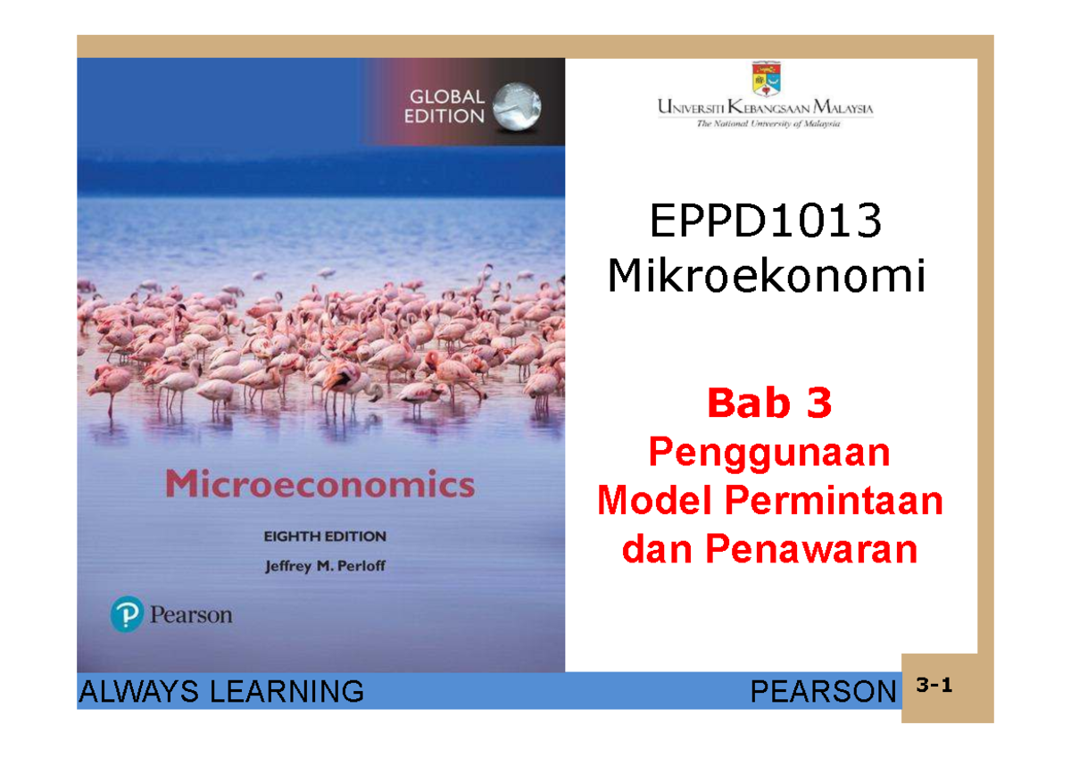 EPPD1013 Mikroekonomi: Bab 3 Model Permintaan dan Penawaran - Studocu
