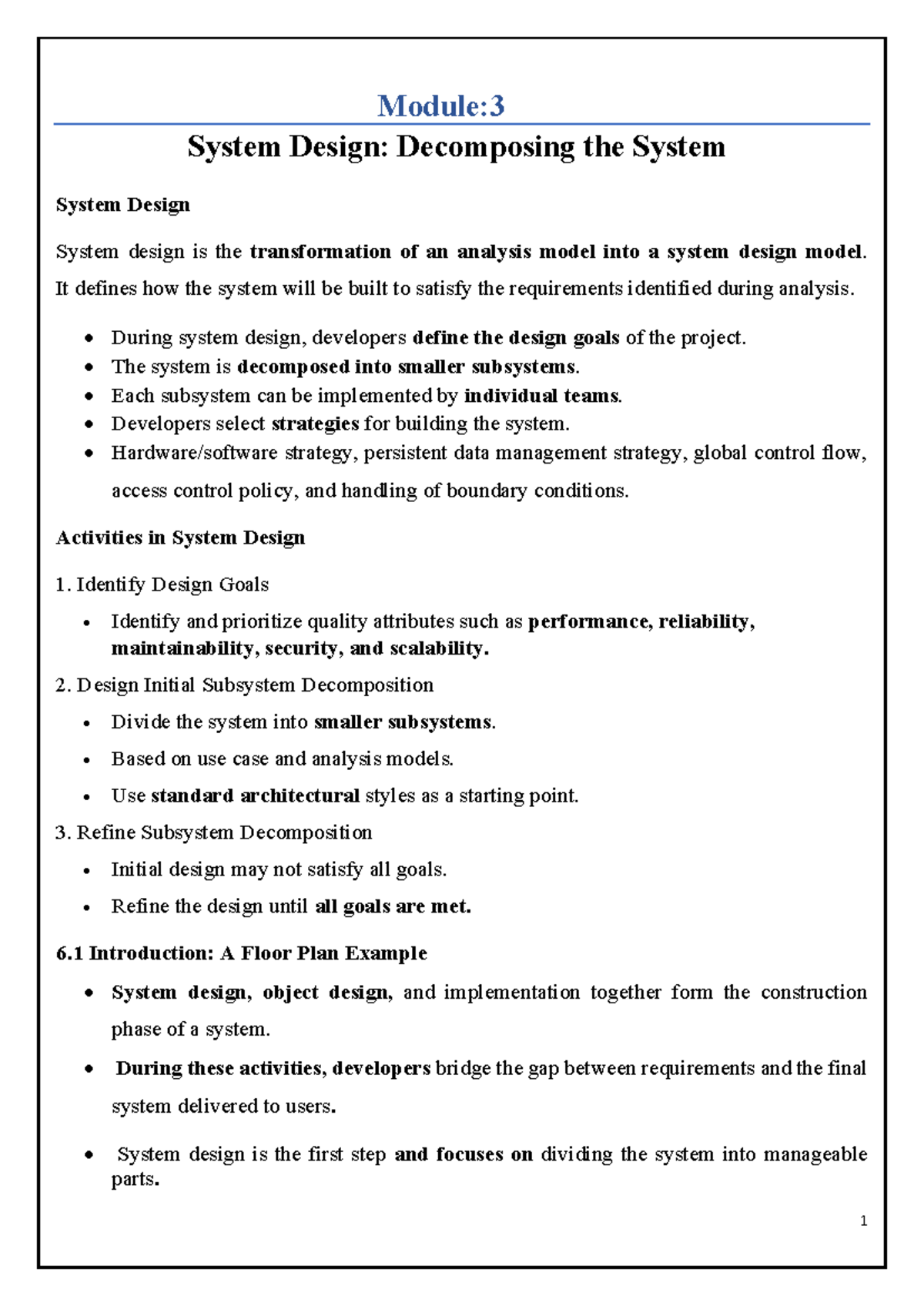 Module 3: System Design Concepts and Subsystem Decomposition - Studocu