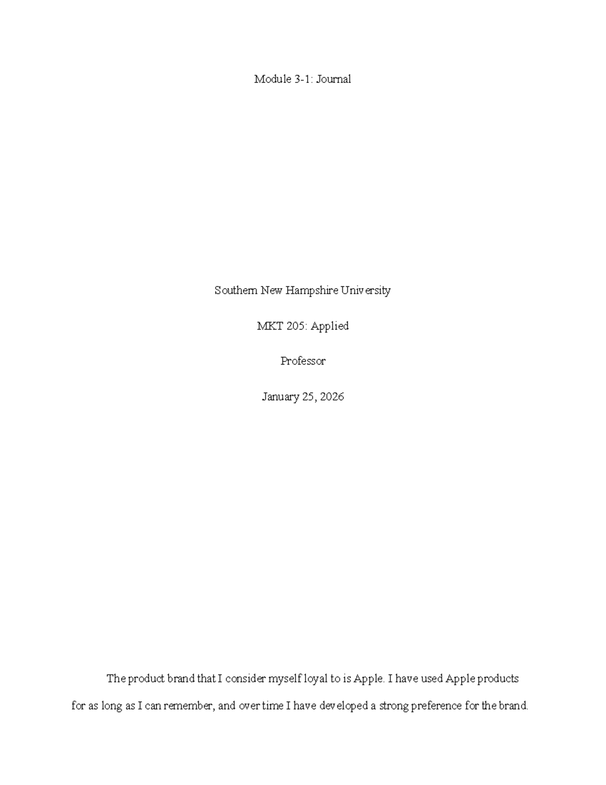 MKT 205: Brand Loyalty Journal on Apple Products - Studocu